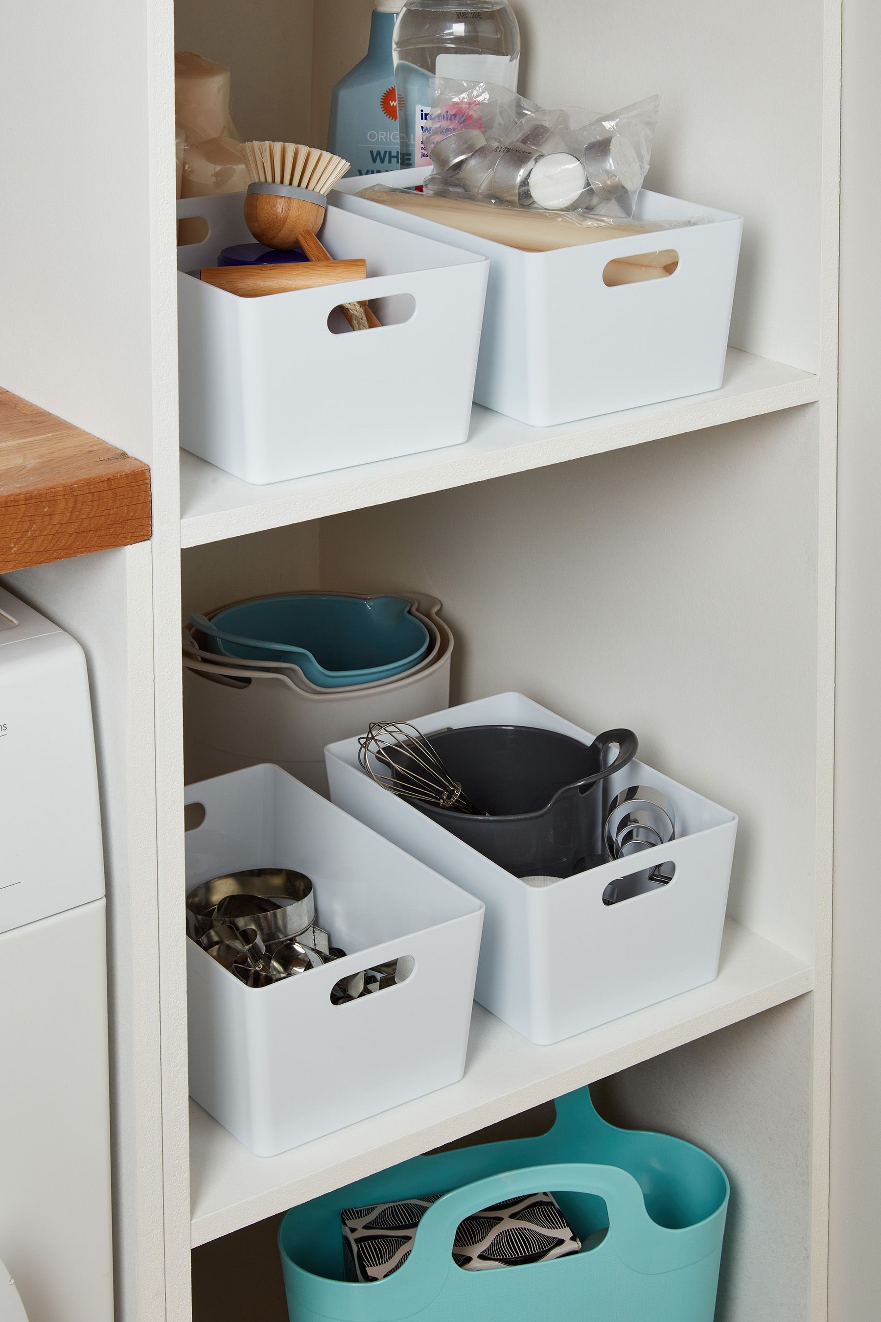 Buy Wham Set of 4 White Studio Medium Rectangle Deep Plastic Storage ...