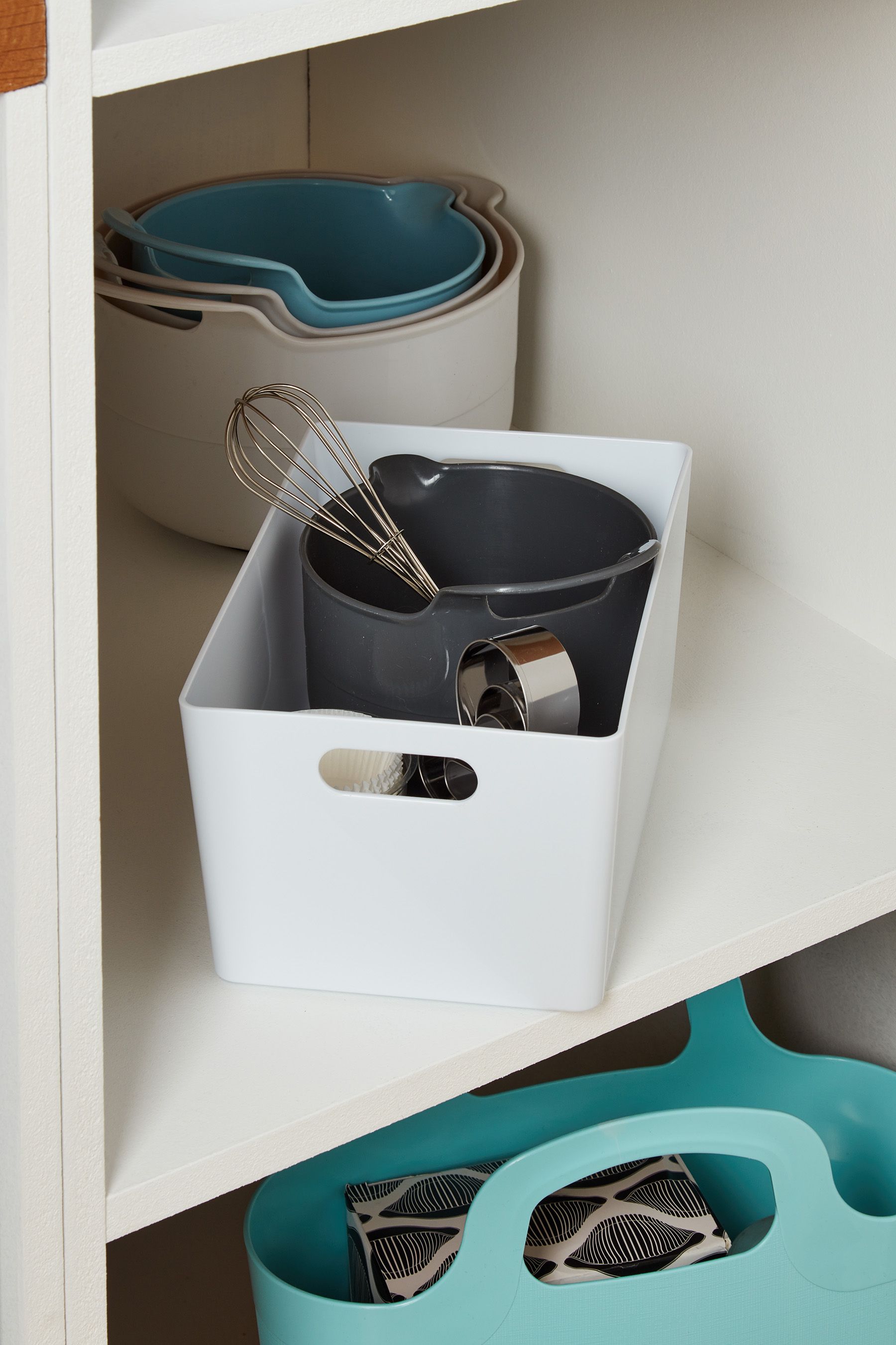 Buy Wham Set of 4 White Studio Medium Rectangle Deep Plastic Storage ...