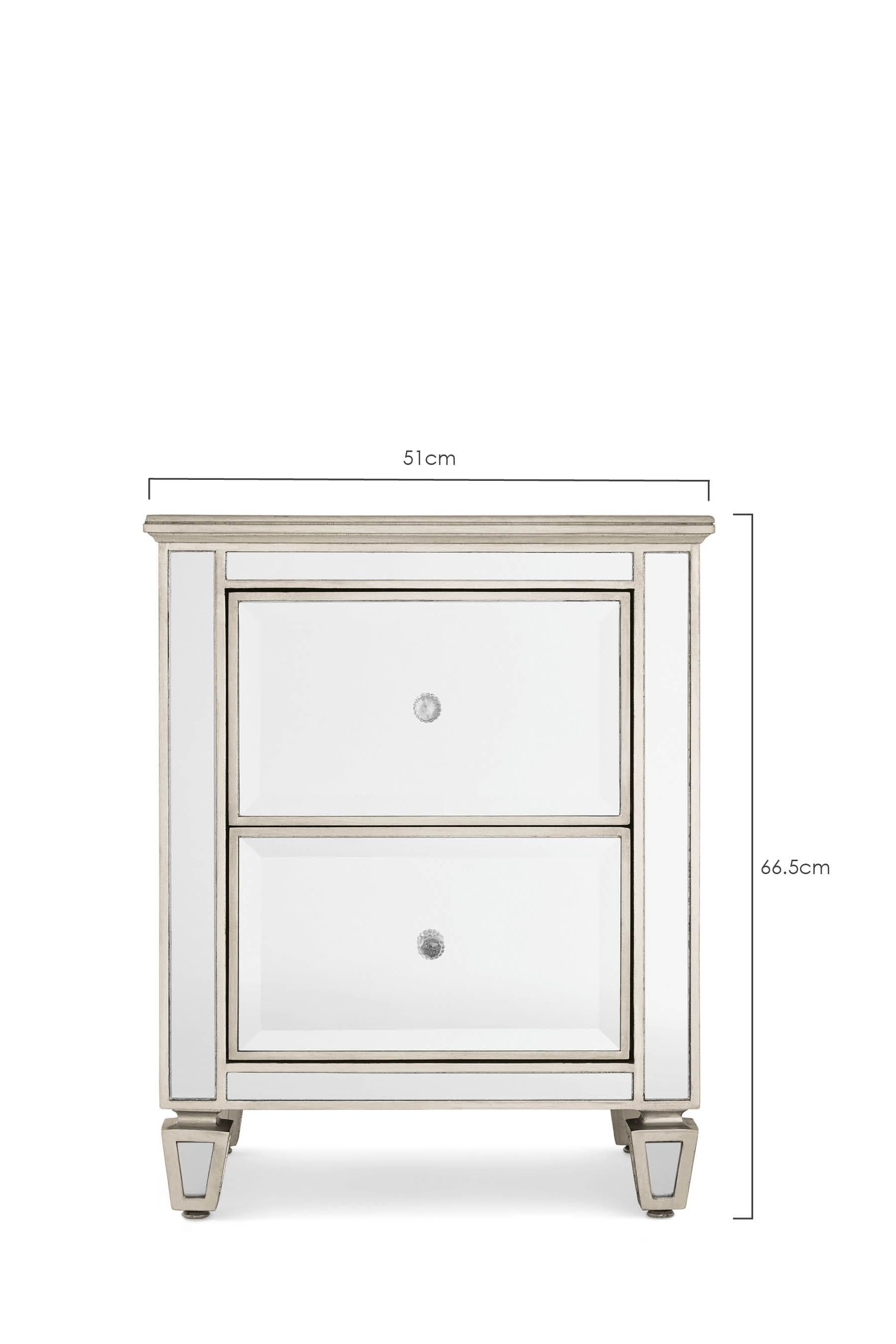 Buy Mirror Fleur 2 Drawer Bedside Table from the Next UK online shop