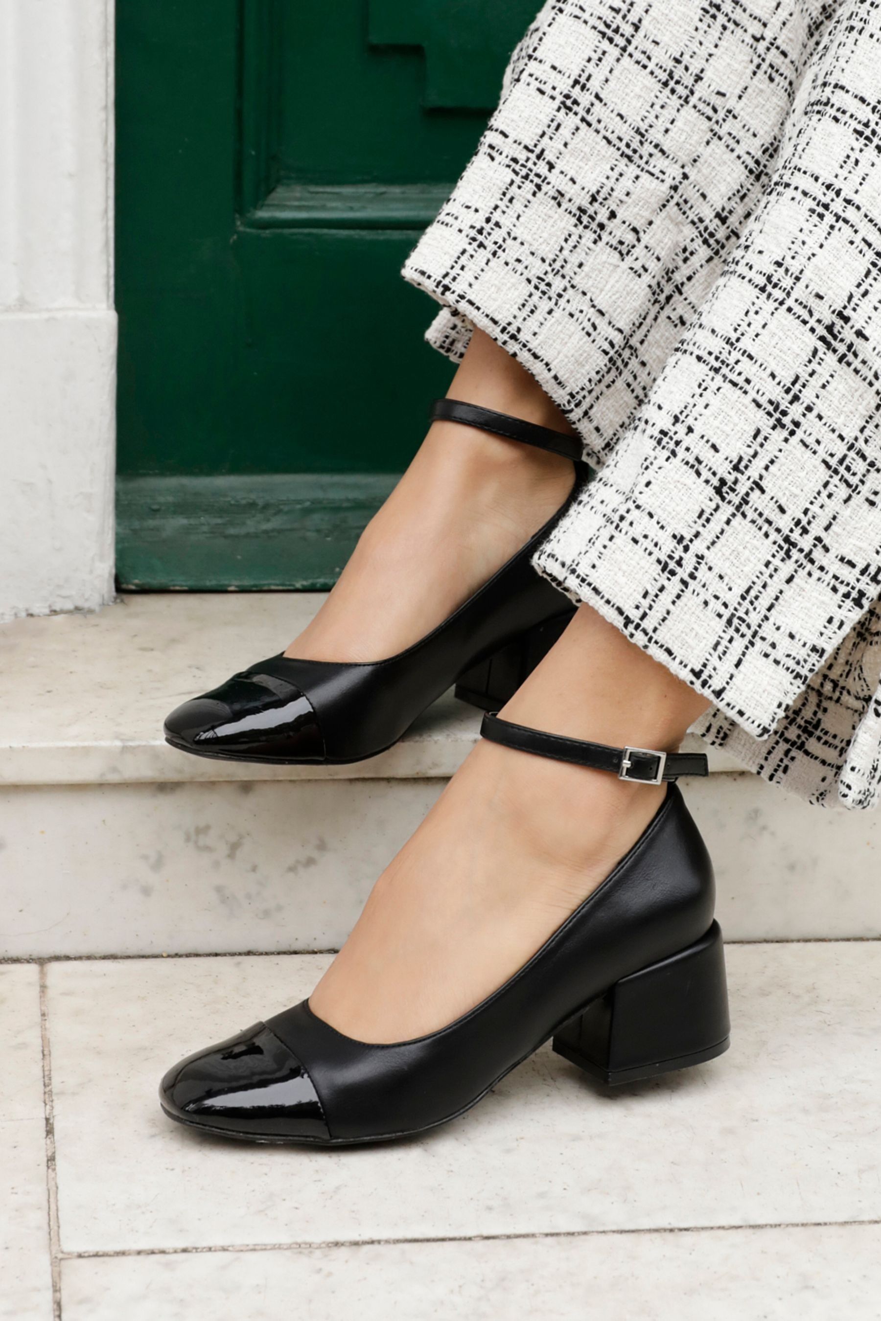 Buy Linzi Black Emilia Closed Toe Block Heeled Shoe from the Next UK ...