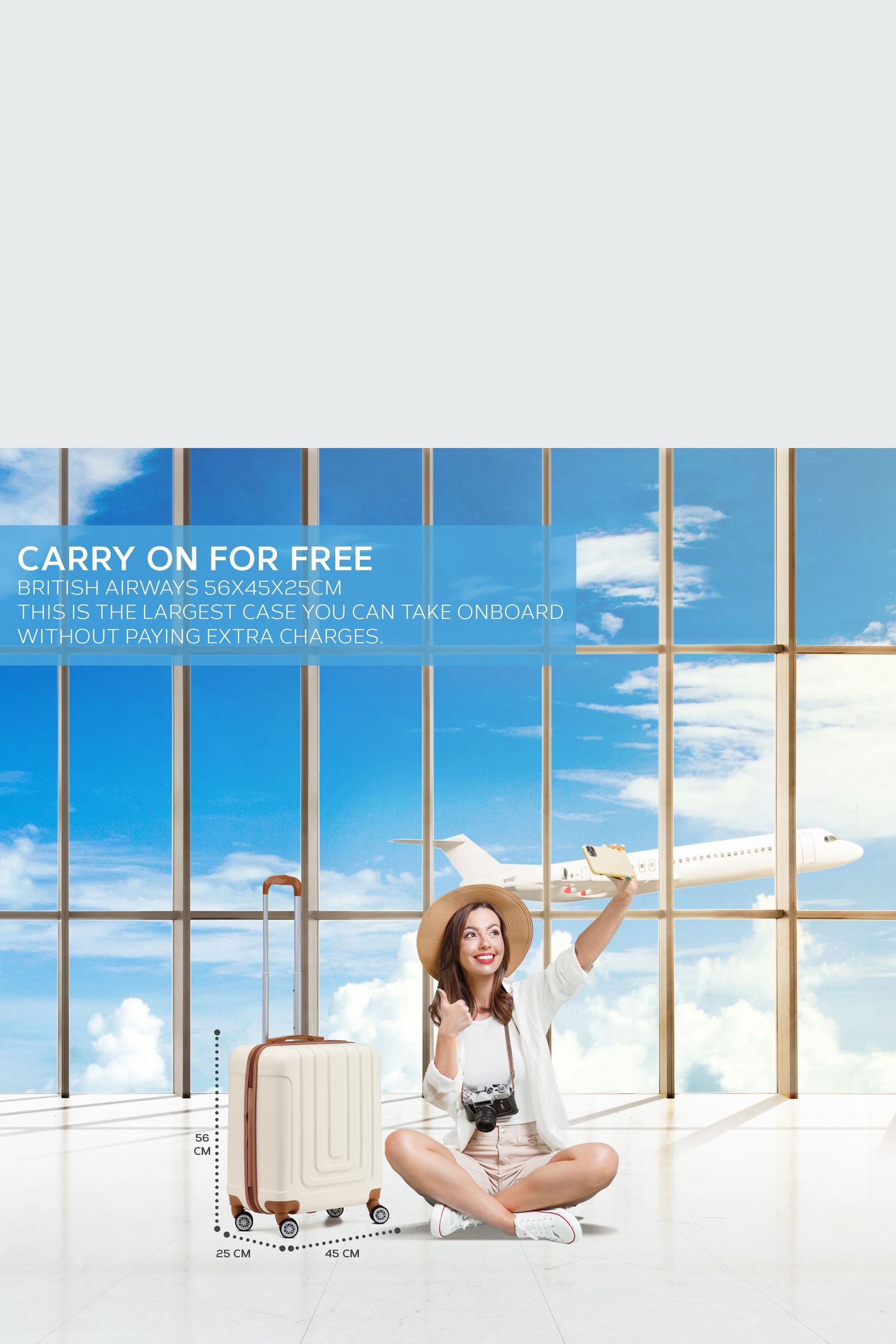 Buy Flight Knight 56x45x25cm EasyJet Overhead 8 Wheel ABS Hard Case ...