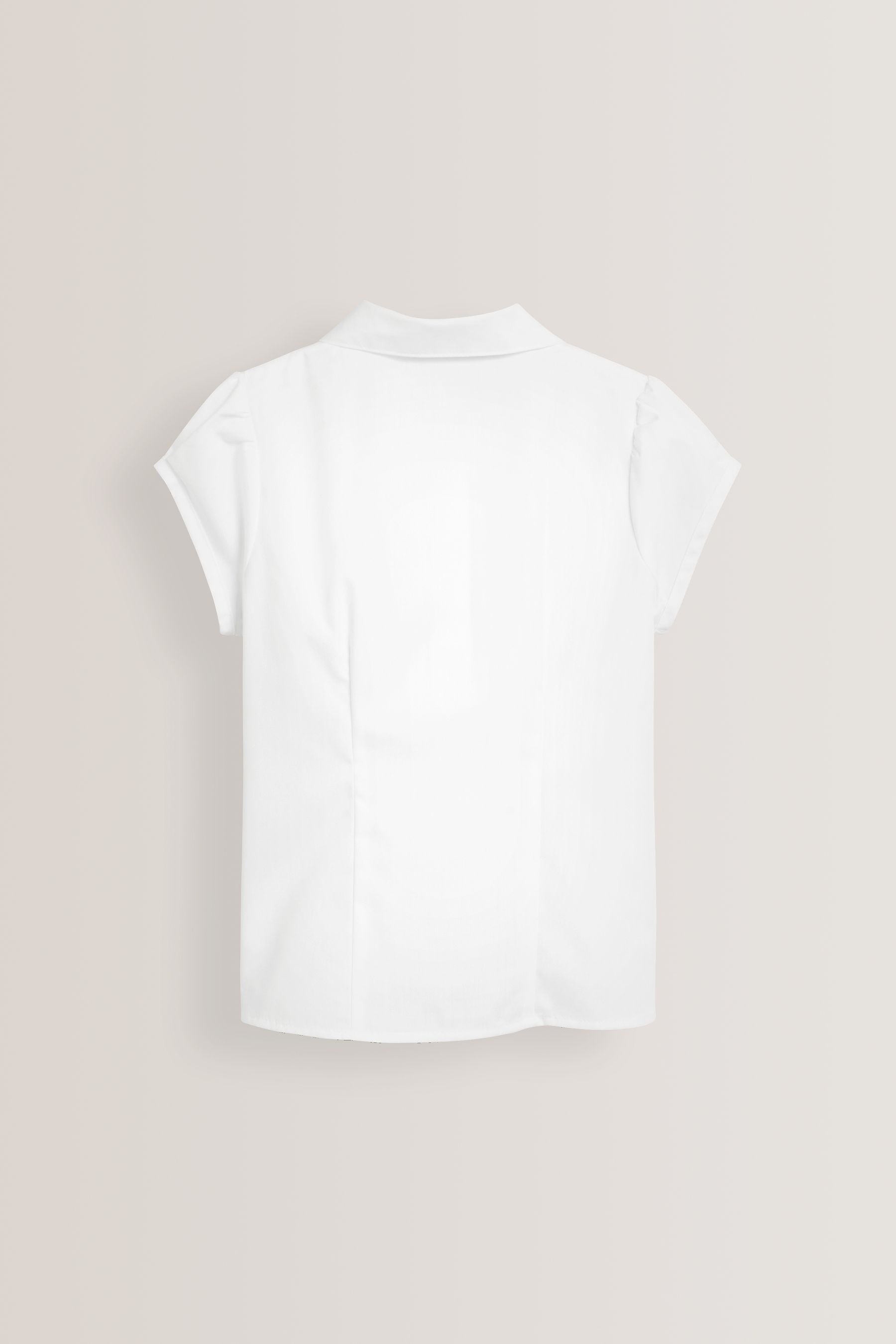 Buy White Regular Fit Puff Sleeve Lace Trim School Blouse (3-14yrs ...