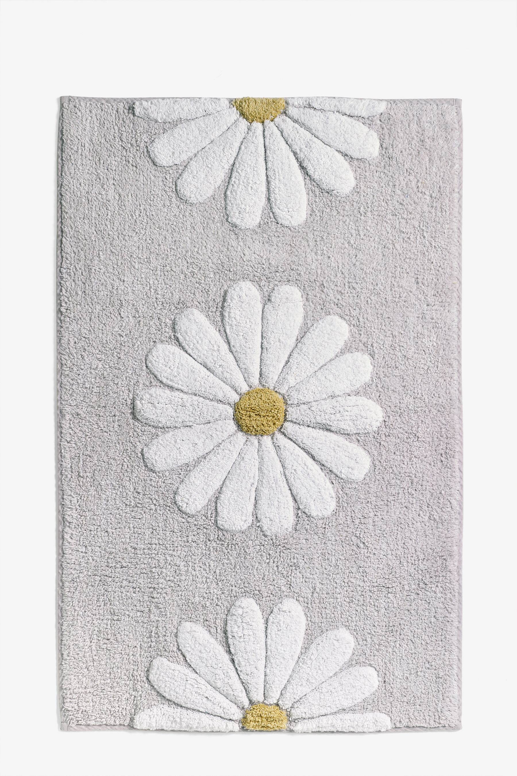 Buy Grey Daisy 100% Cotton Bath Mat from the Next UK online shop