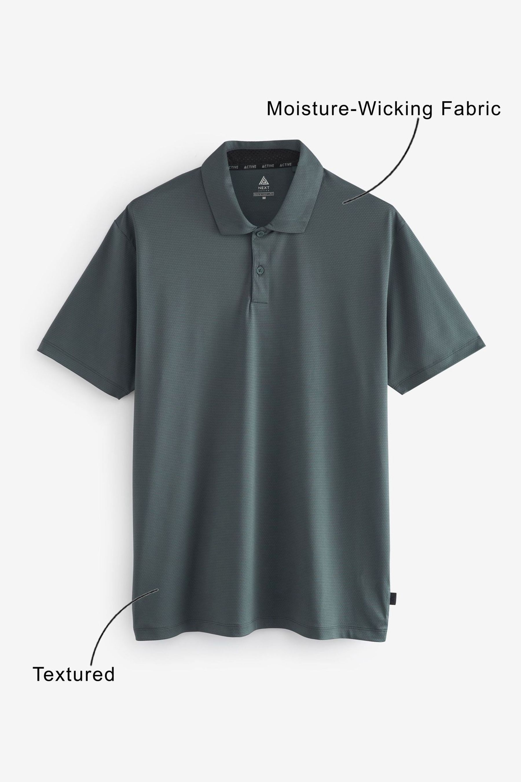 Buy Slate Grey Textured Golf Polo Shirt from the Next UK online shop