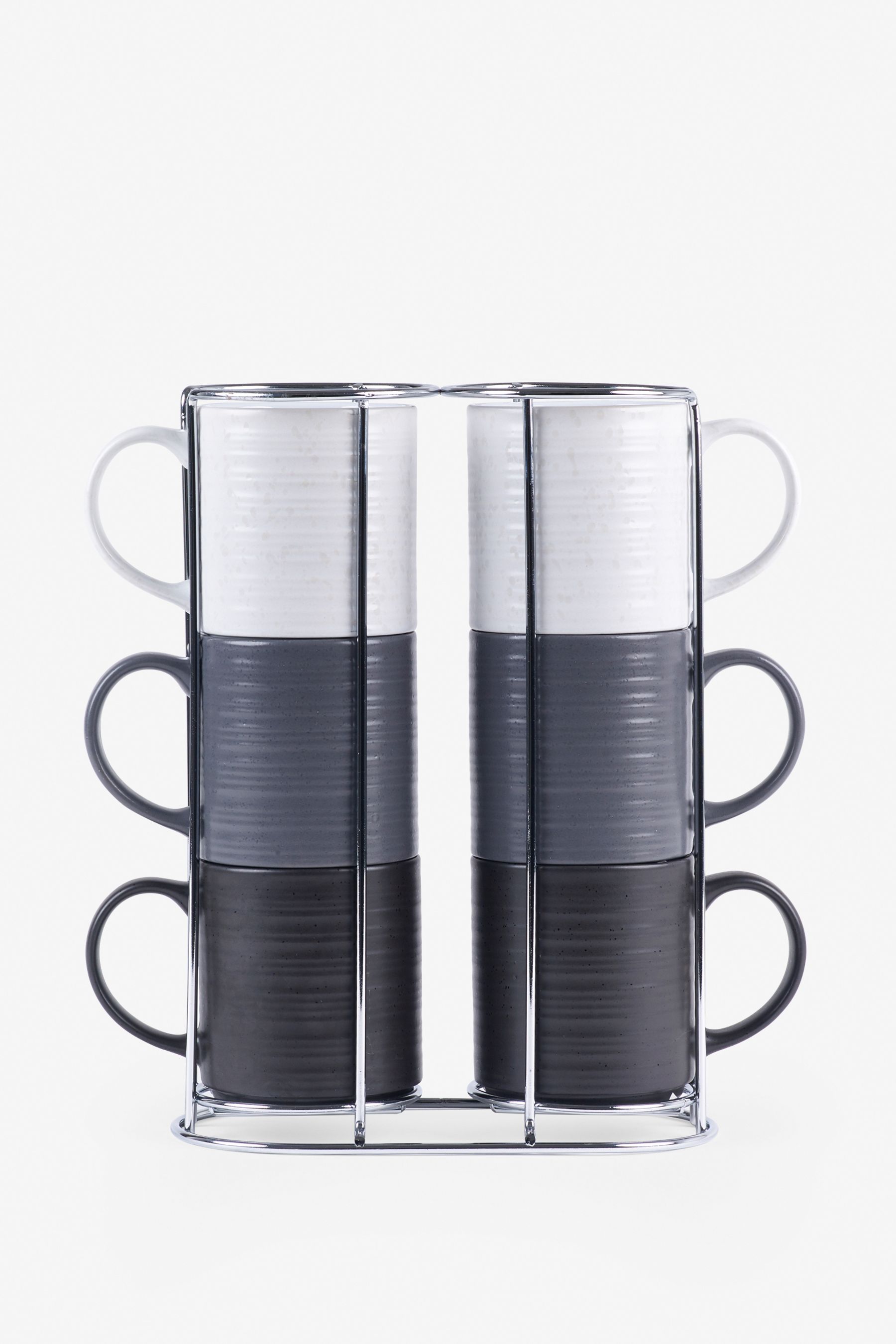 Buy Set of 6 Monochrome Bronx Stacking Mugs from the Next UK online shop