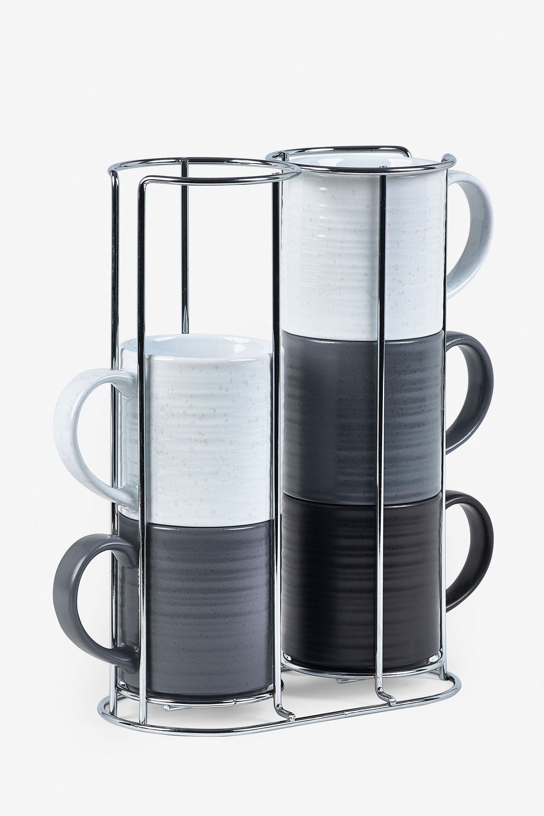 Buy Set of 6 Monochrome Bronx Stacking Mugs from the Next UK online shop
