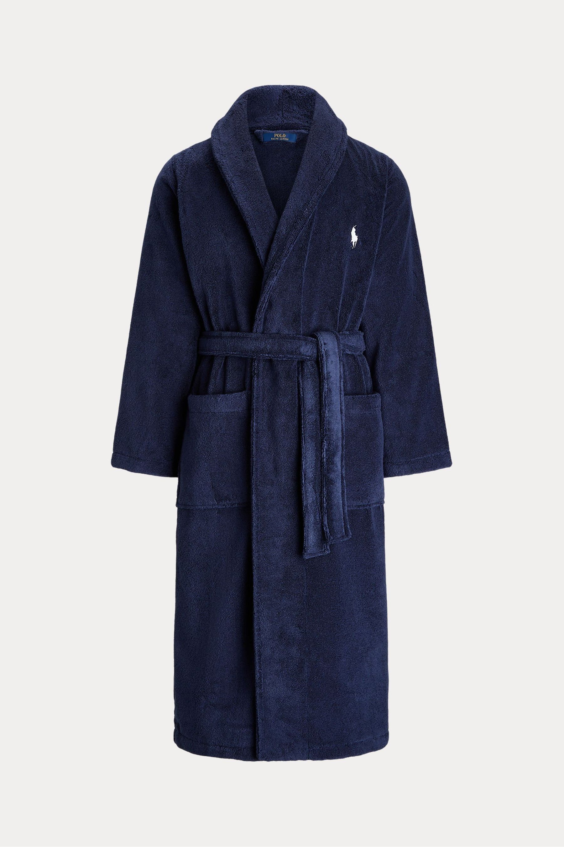 Buy Polo Ralph Lauren Navy Fleece Cotton Terry Robe from the Next UK ...