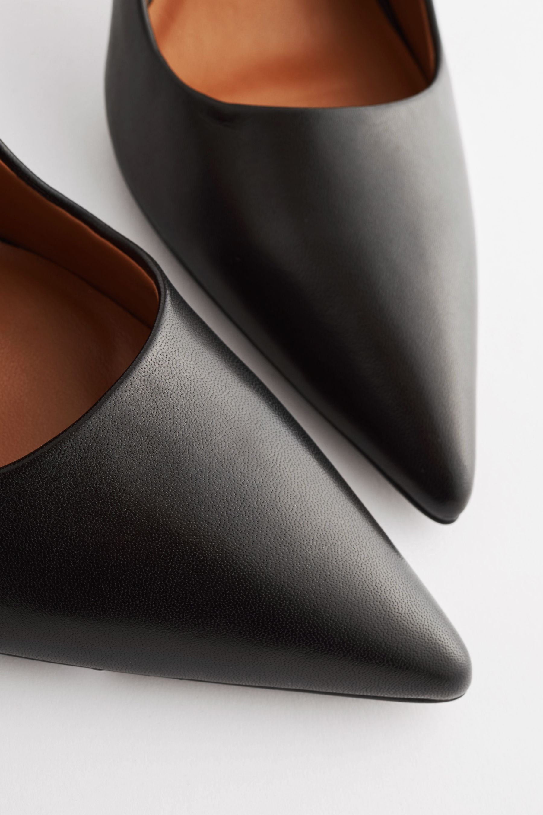 Buy Black Forever Comfort® Leather Point Toe Court Shoes from the Next ...