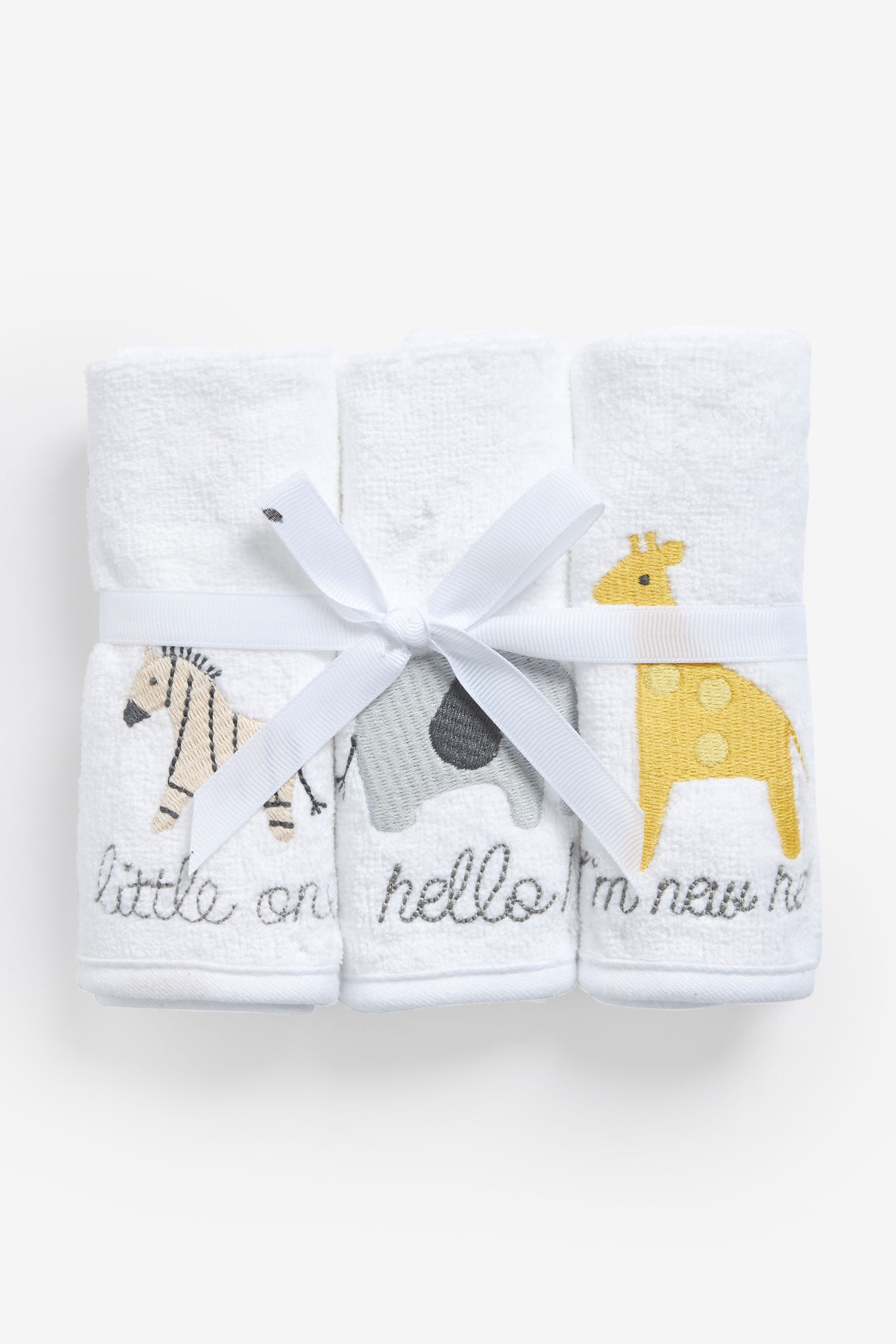 Buy 3 Pack White Safari Cotton Face Cloths from the Next UK online shop