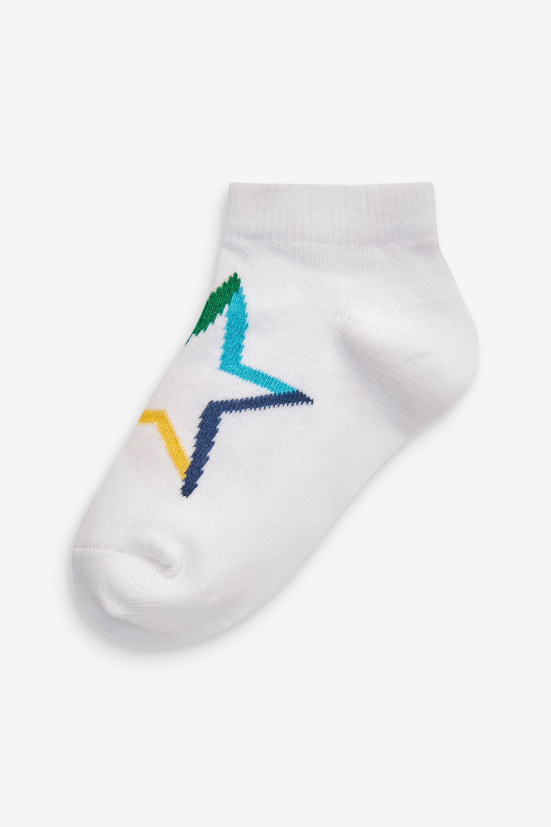 Buy White/Blue/Red Star Cotton Rich Trainer Socks 7 Pack from the Next ...