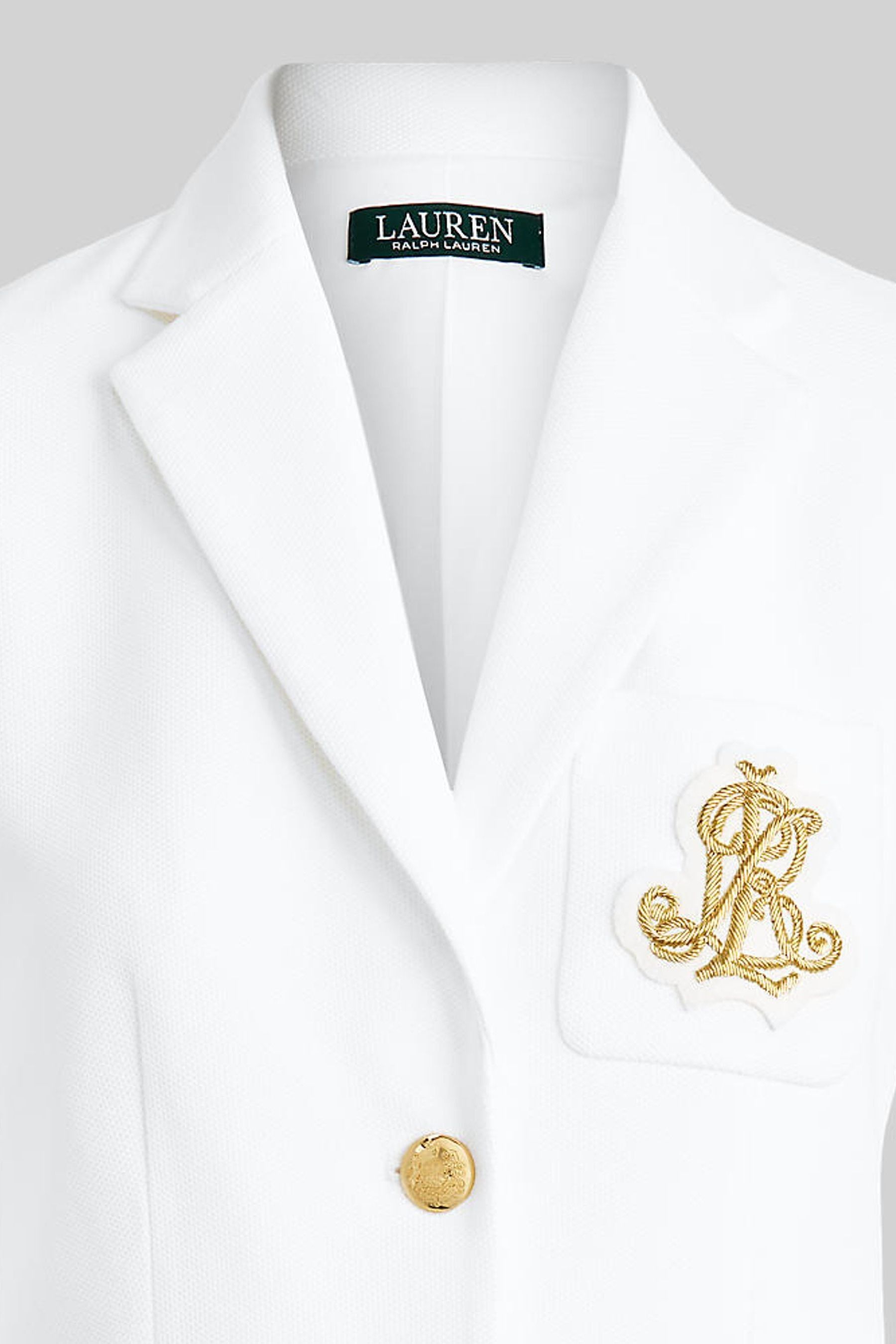 Buy Lauren Ralph Lauren Anfisa Cotton Pique Crest Logo Blazer from the ...