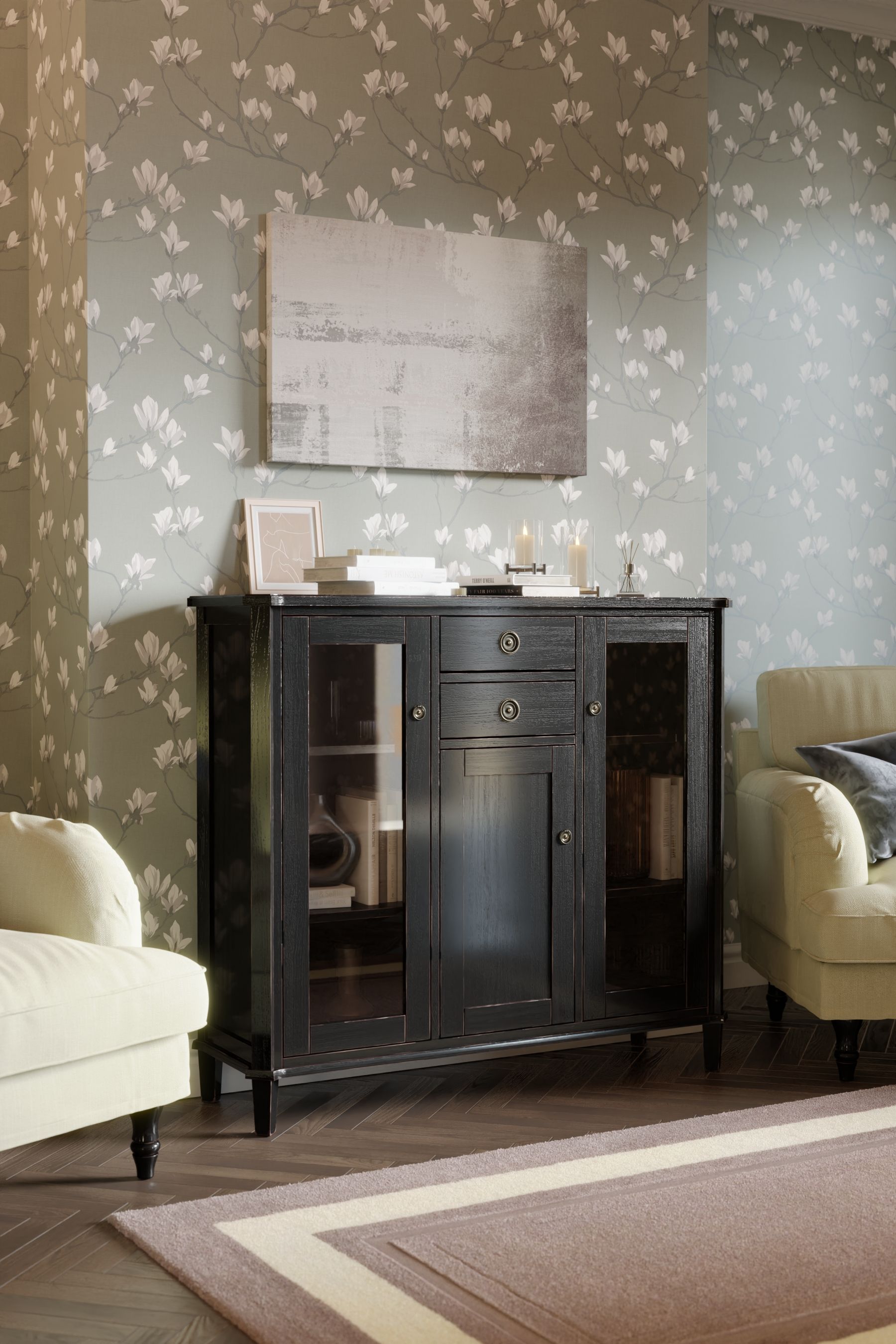 Buy Laura Ashley Henshaw 3 Door 2 Drawer Low Display Unit from the ...