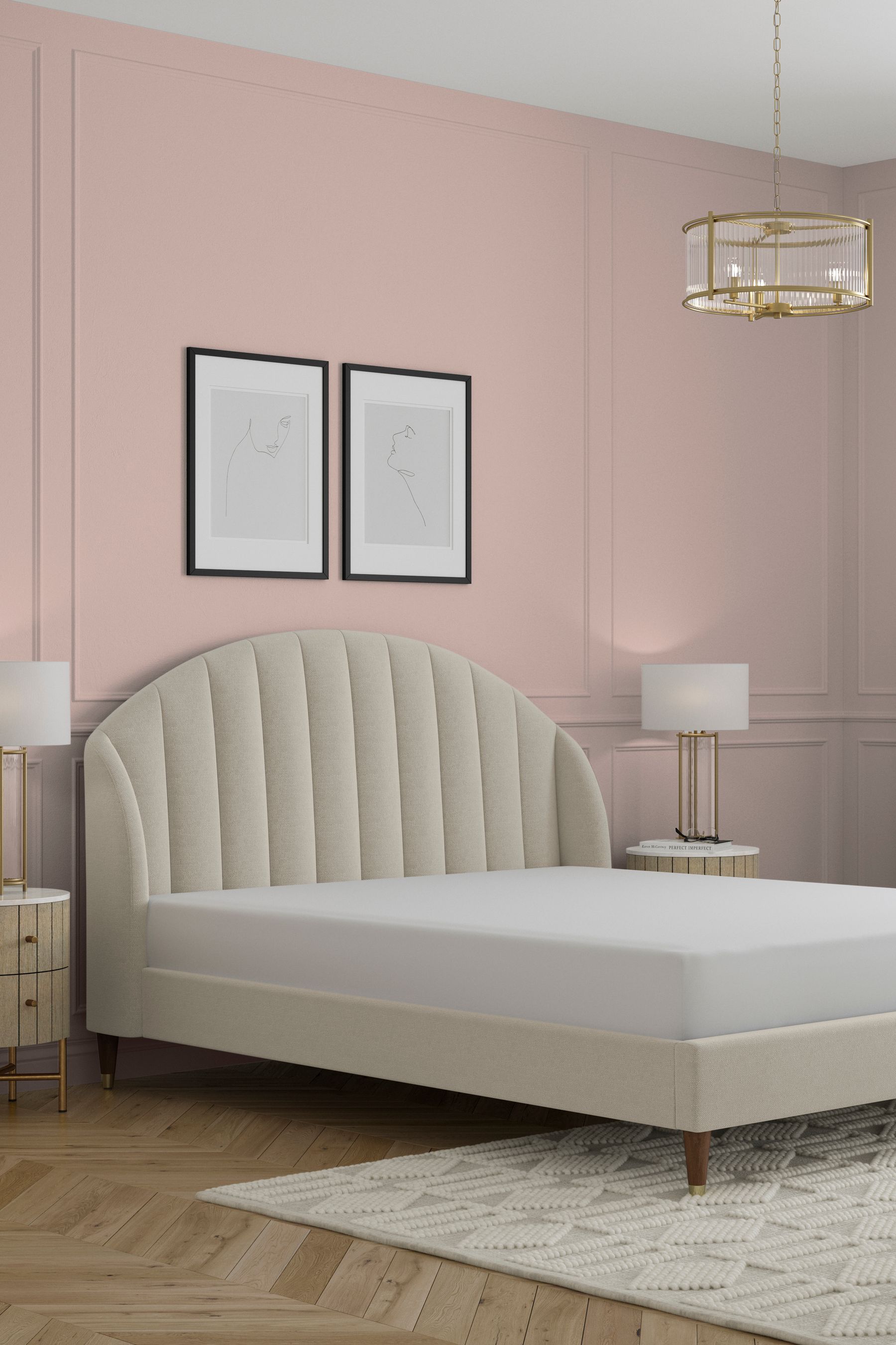 Buy Soft Texture Light Natural Stella Upholstered Bed Frame from Next ...