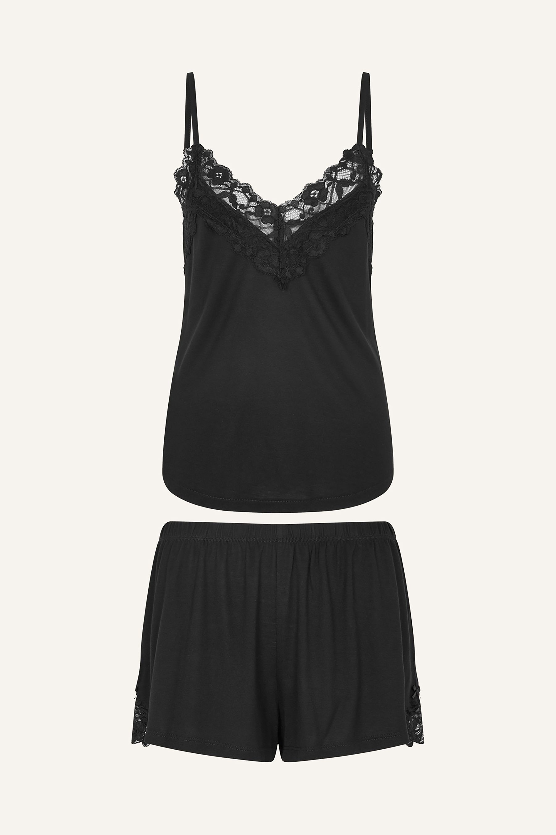 Buy Accessorize Black Lace Trim Pyjama Set from the Next UK online shop