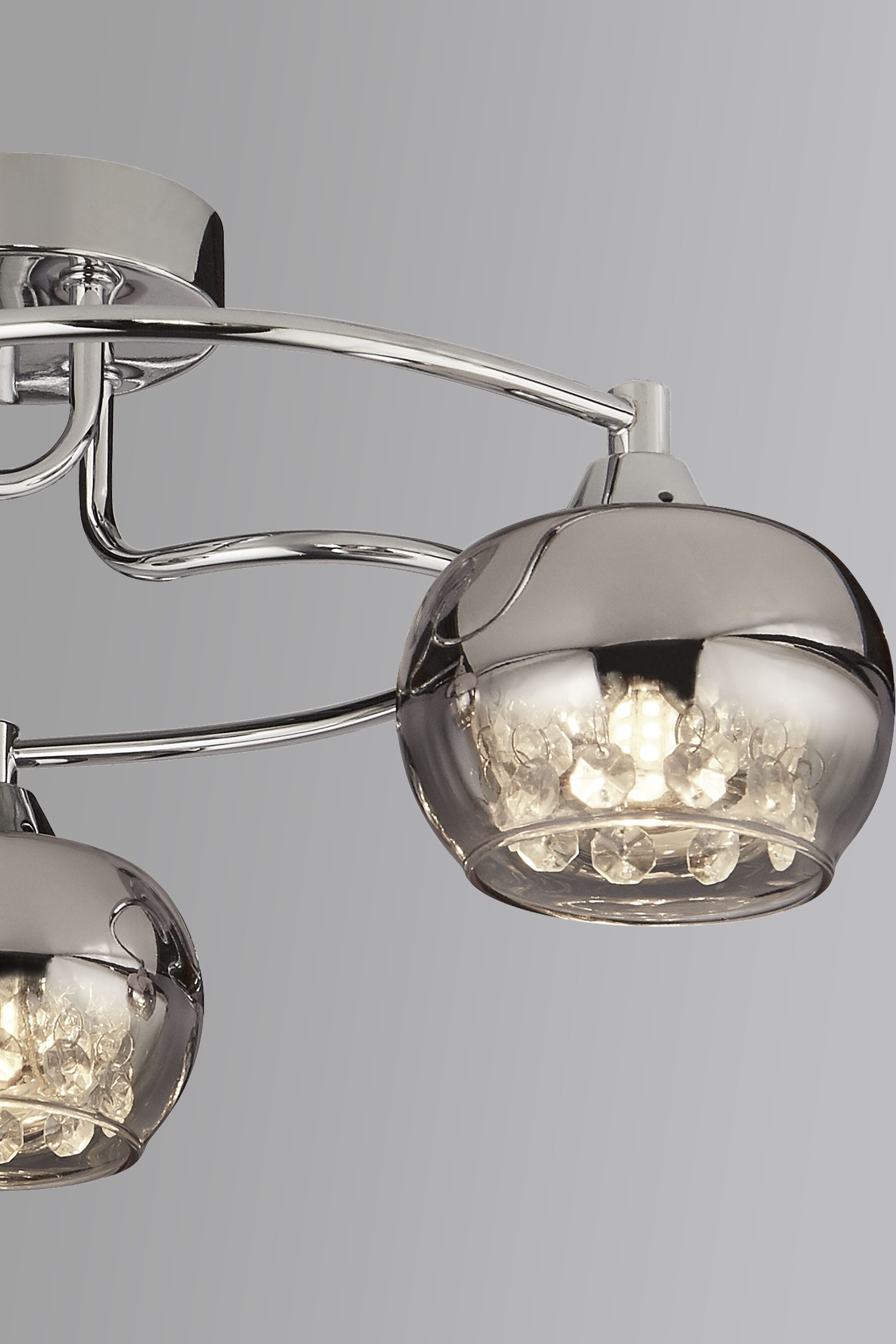 Buy Searchlight Rose/Chrome Freya 3 Light Flush Ceiling Light from the ...