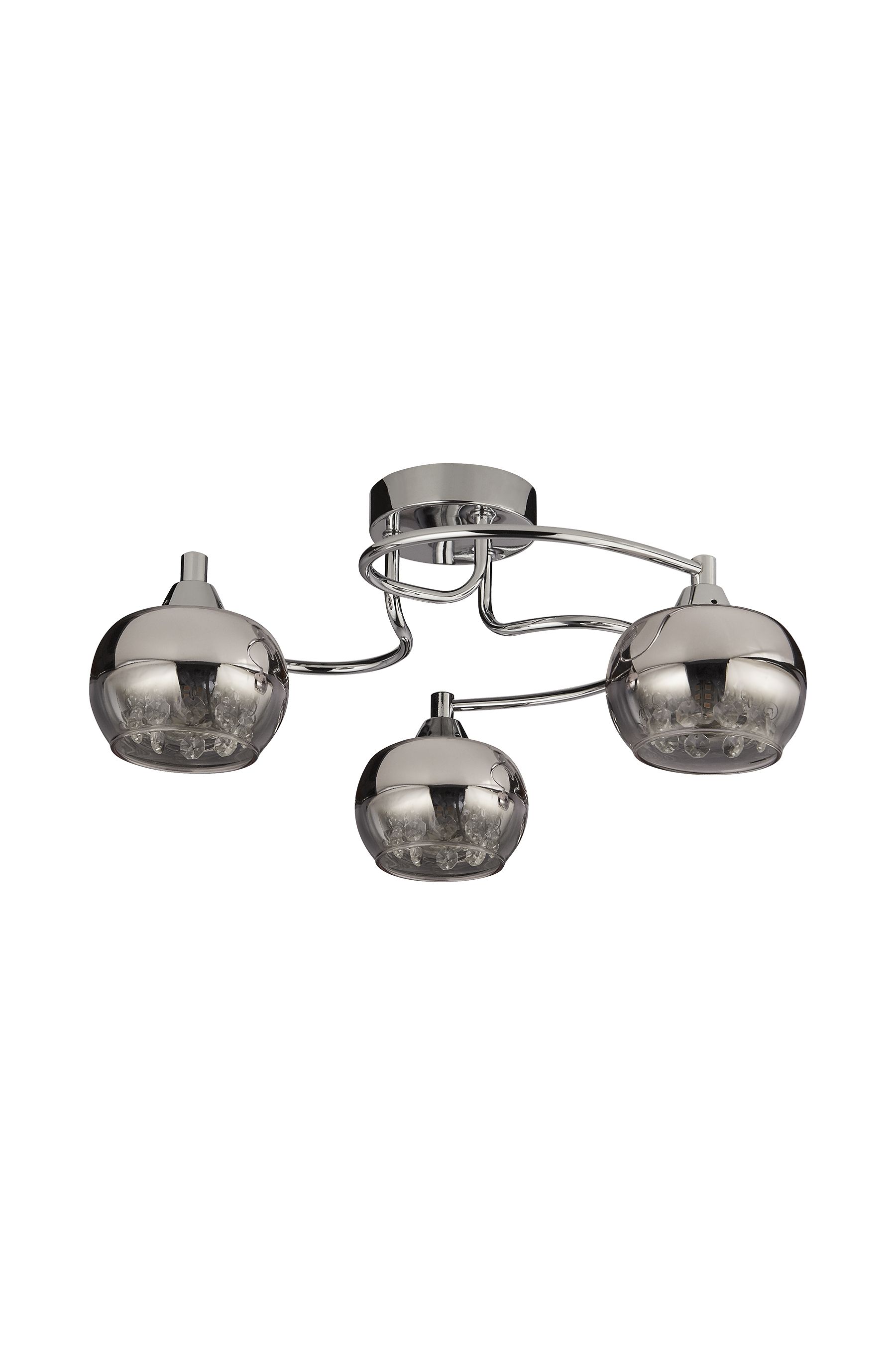 Buy Searchlight Rose/Chrome Freya 3 Light Flush Ceiling Light from the ...