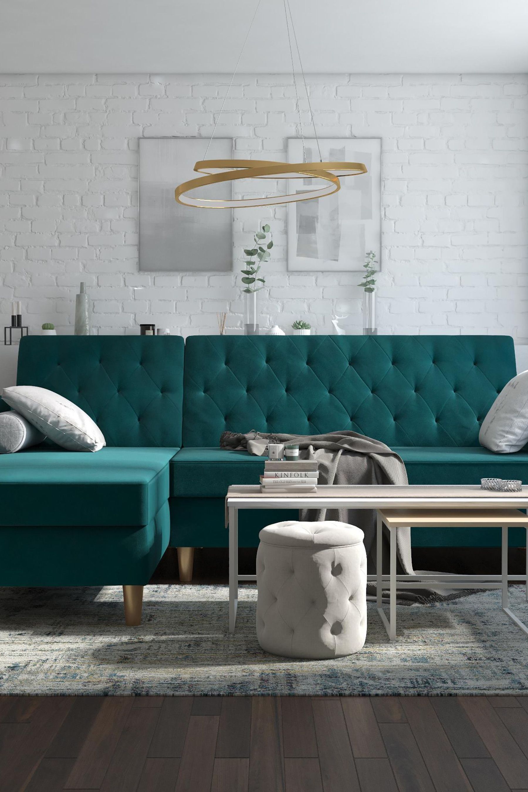 Buy CosmoLiving Liberty Sectional Velvet Futon from the Next UK online shop