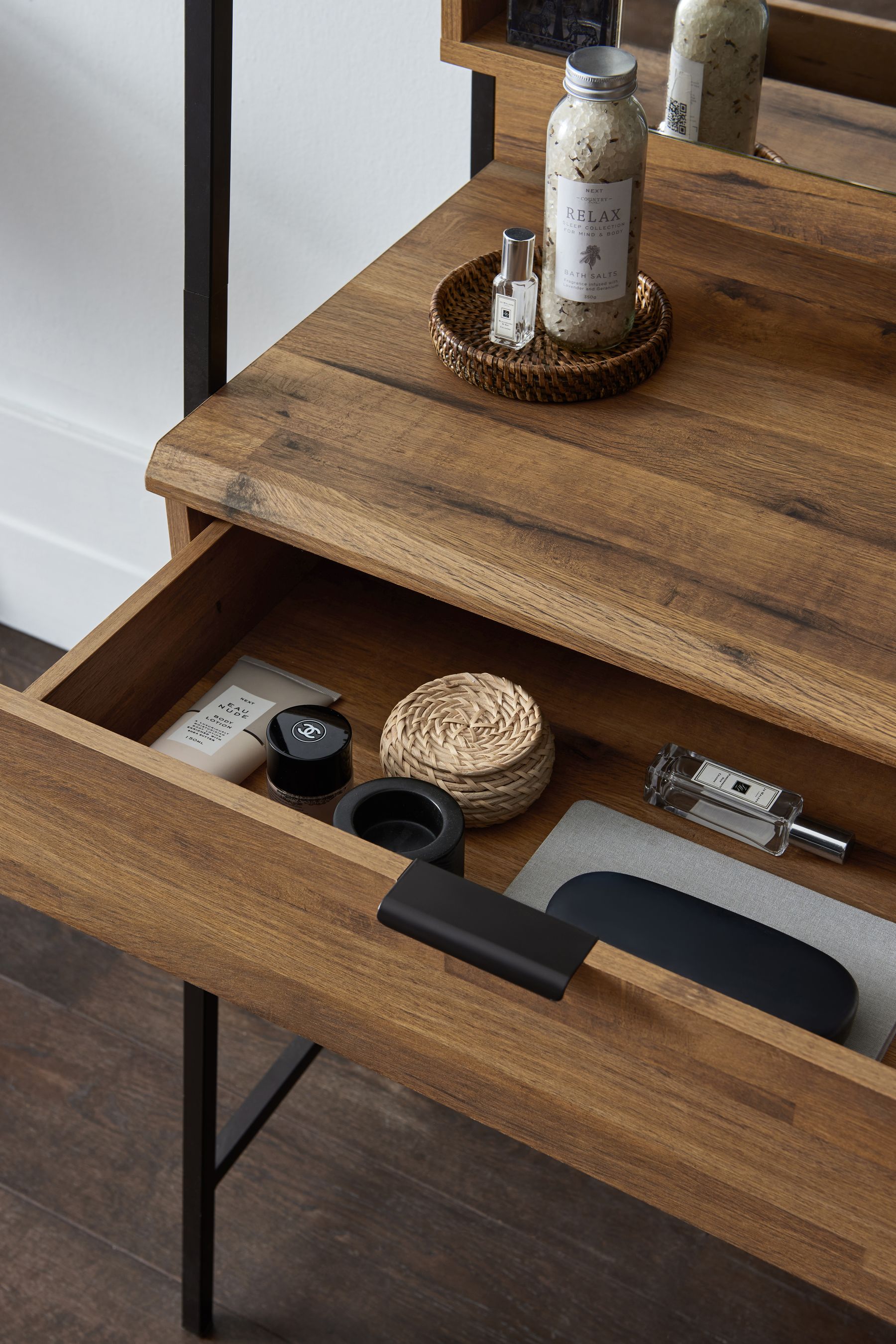 Buy Dark Bronx Oak Effect Ladder Console Dressing Table from the Next ...