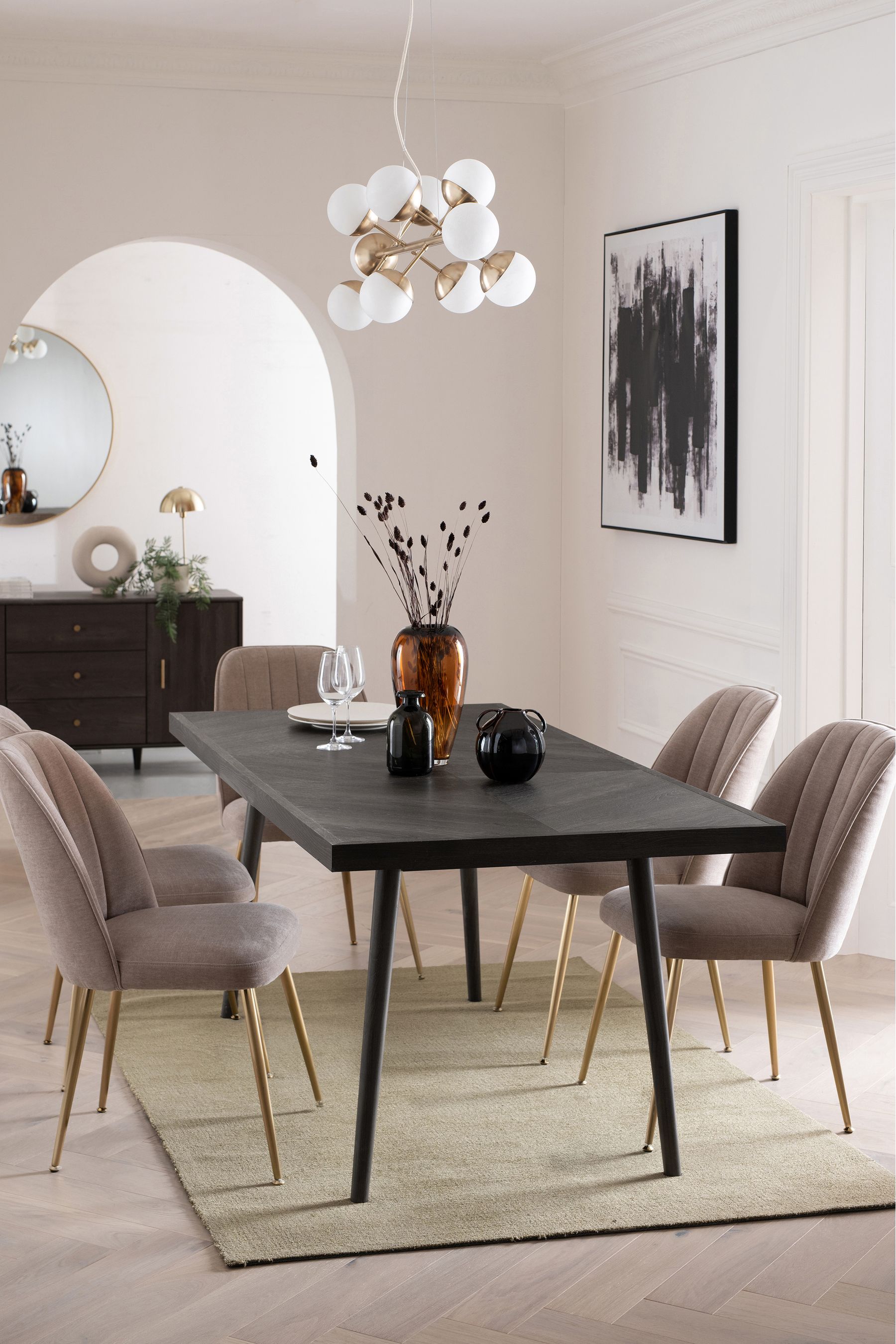 Buy Dark Grey Ezra Oak Effect 6 to 8 Seater Extending Dining Table from ...