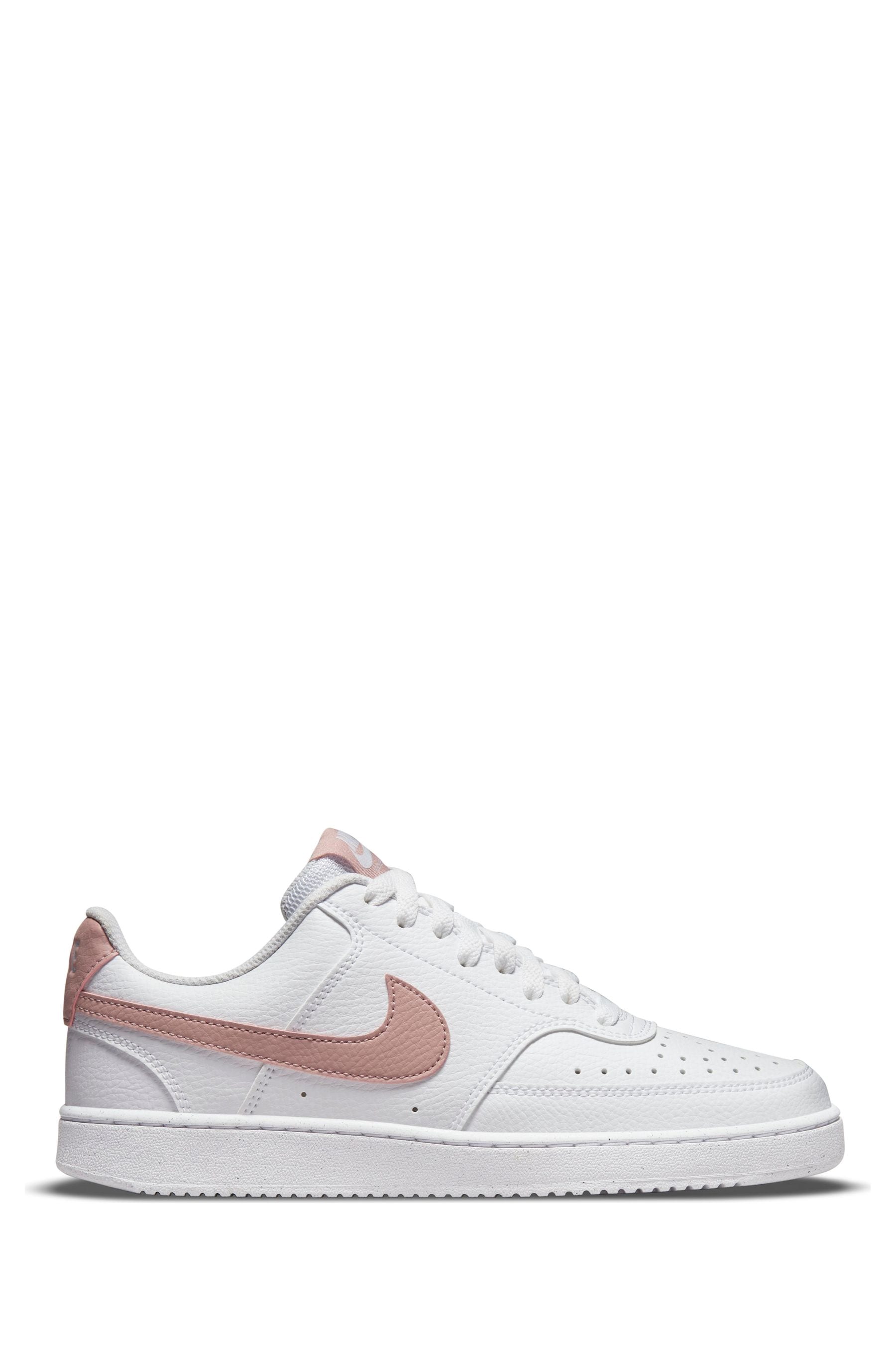 Buy Nike White/Pink Court Vision Low Trainers from the Next UK online shop
