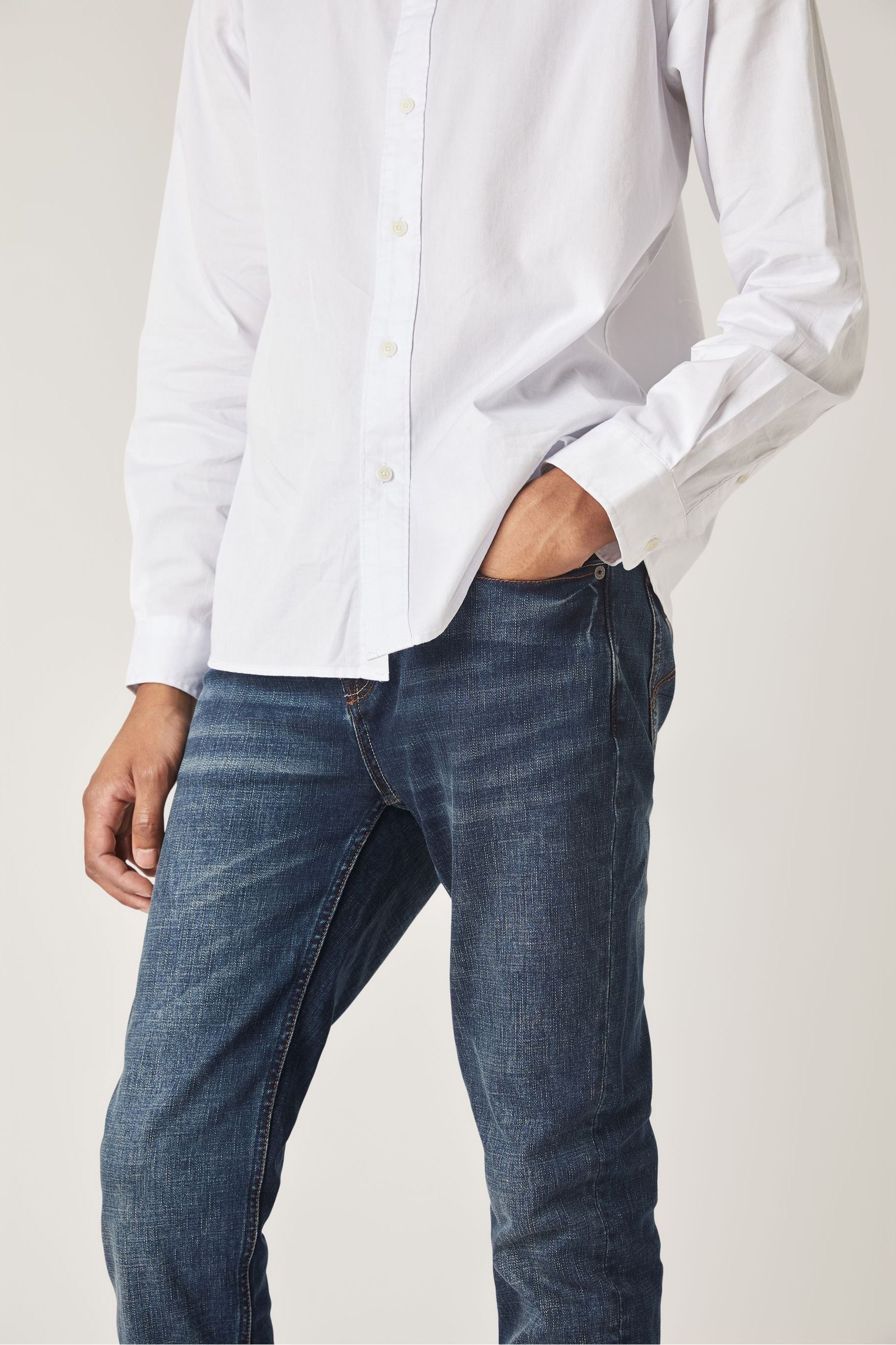 Buy Pretty Green Denim Dark Wash SIx-Month Wash Erwood Slim Fit Jeans ...