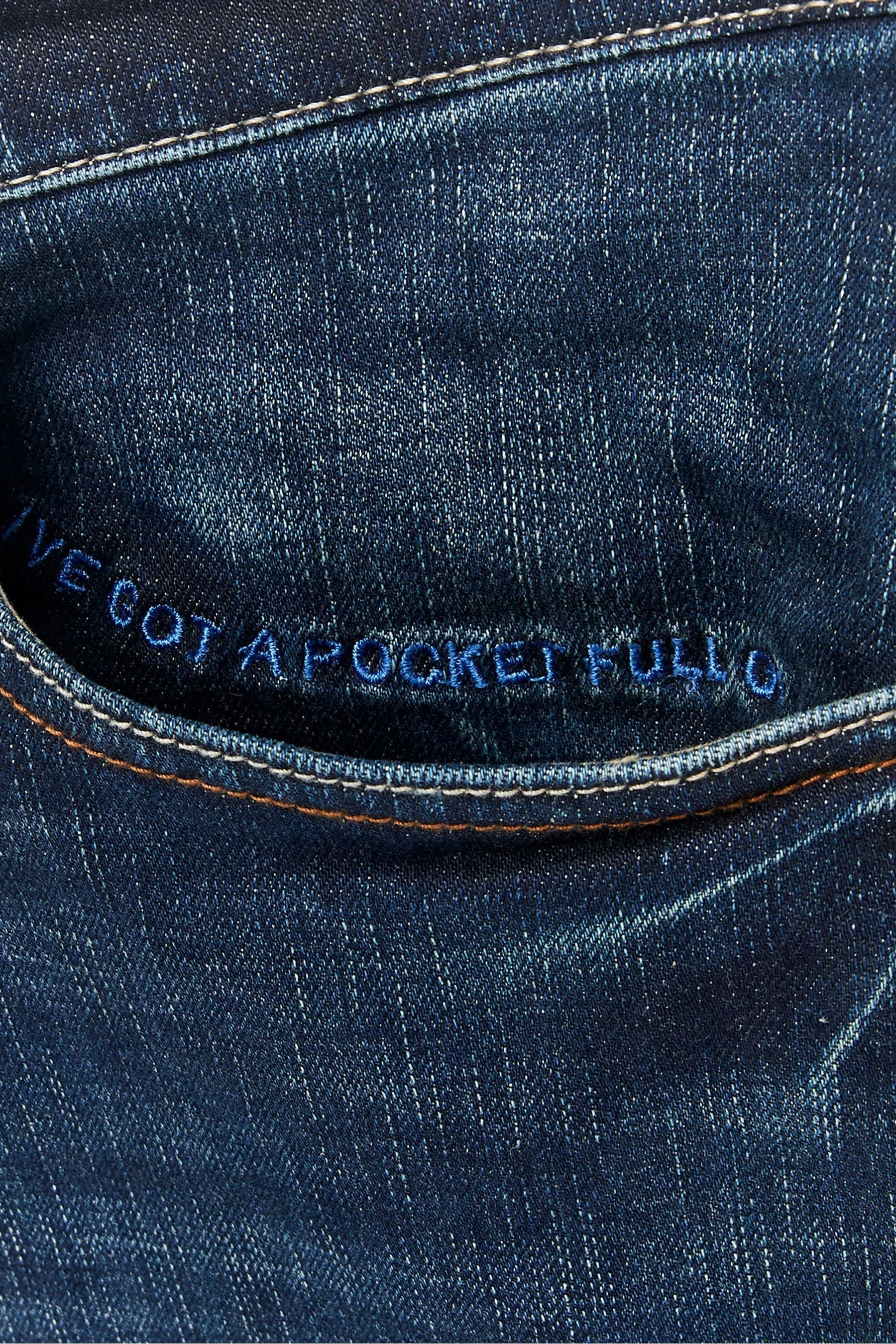 Buy Pretty Green Denim Dark Wash SIx-Month Wash Erwood Slim Fit Jeans ...