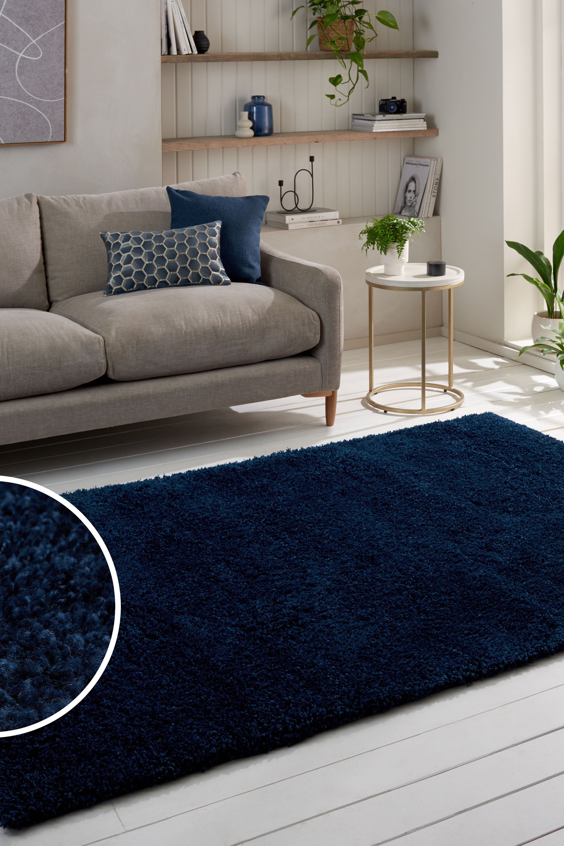 Buy Navy Blue Premium Cosy Shaggy Rug from the Next UK online shop