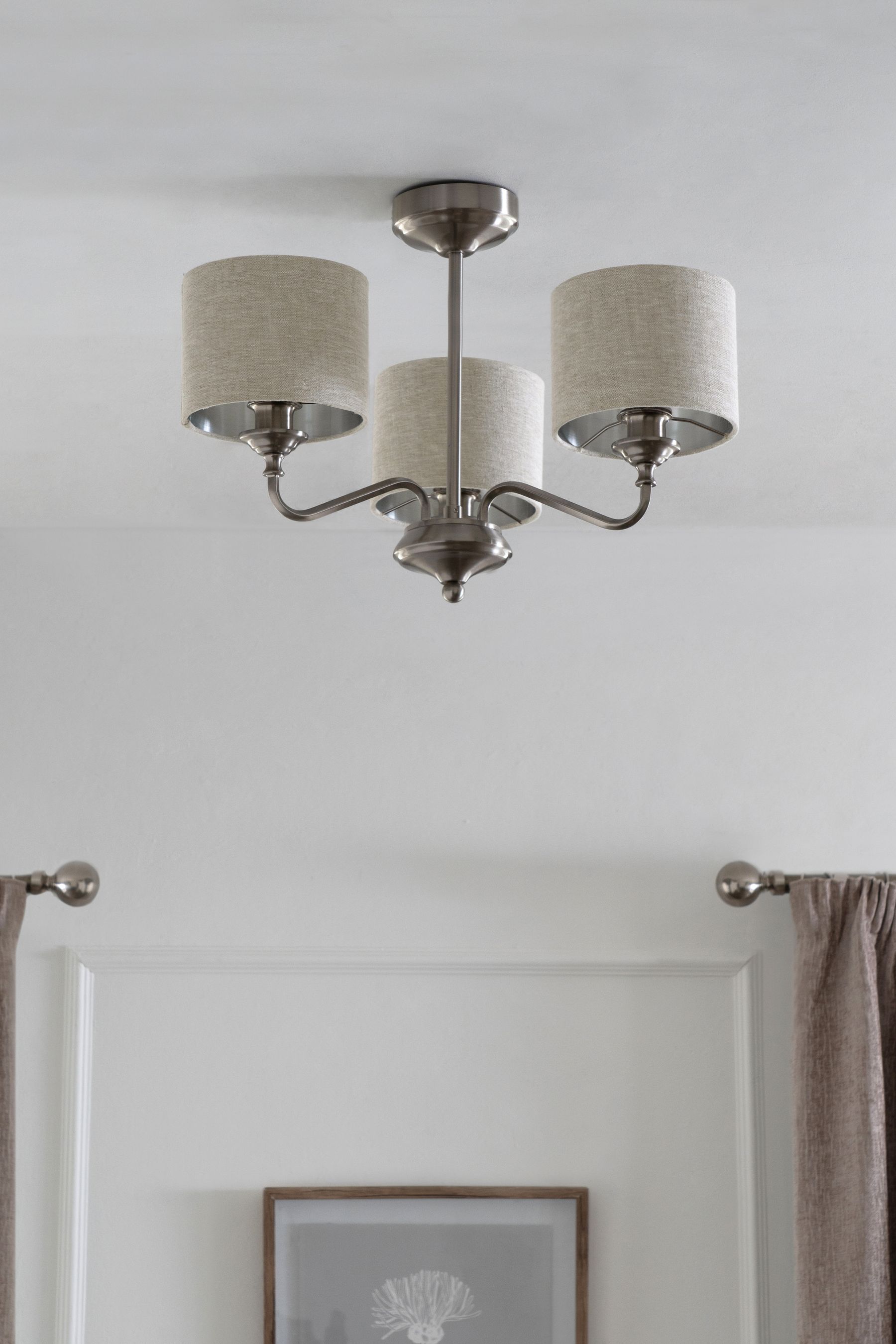 Buy Brushed Chrome Burford 3 Light Chandelier Ceiling Light from the ...
