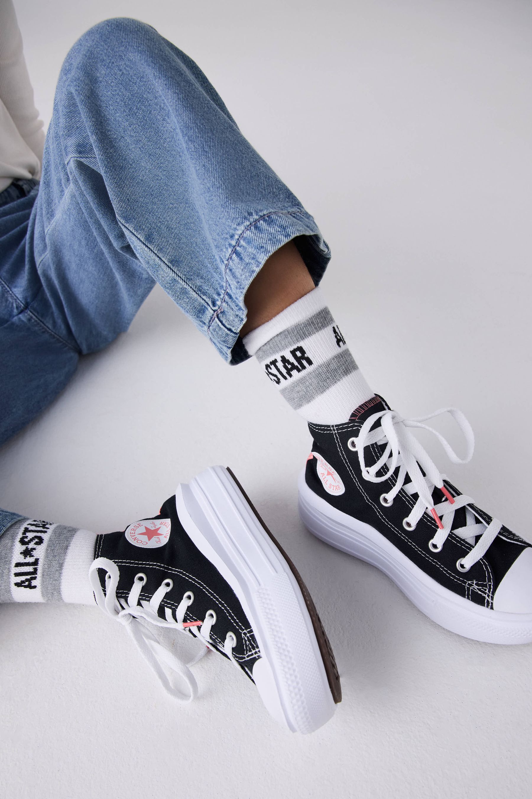 Buy Converse Black Move Platform High Top Junior Trainers from the Next ...