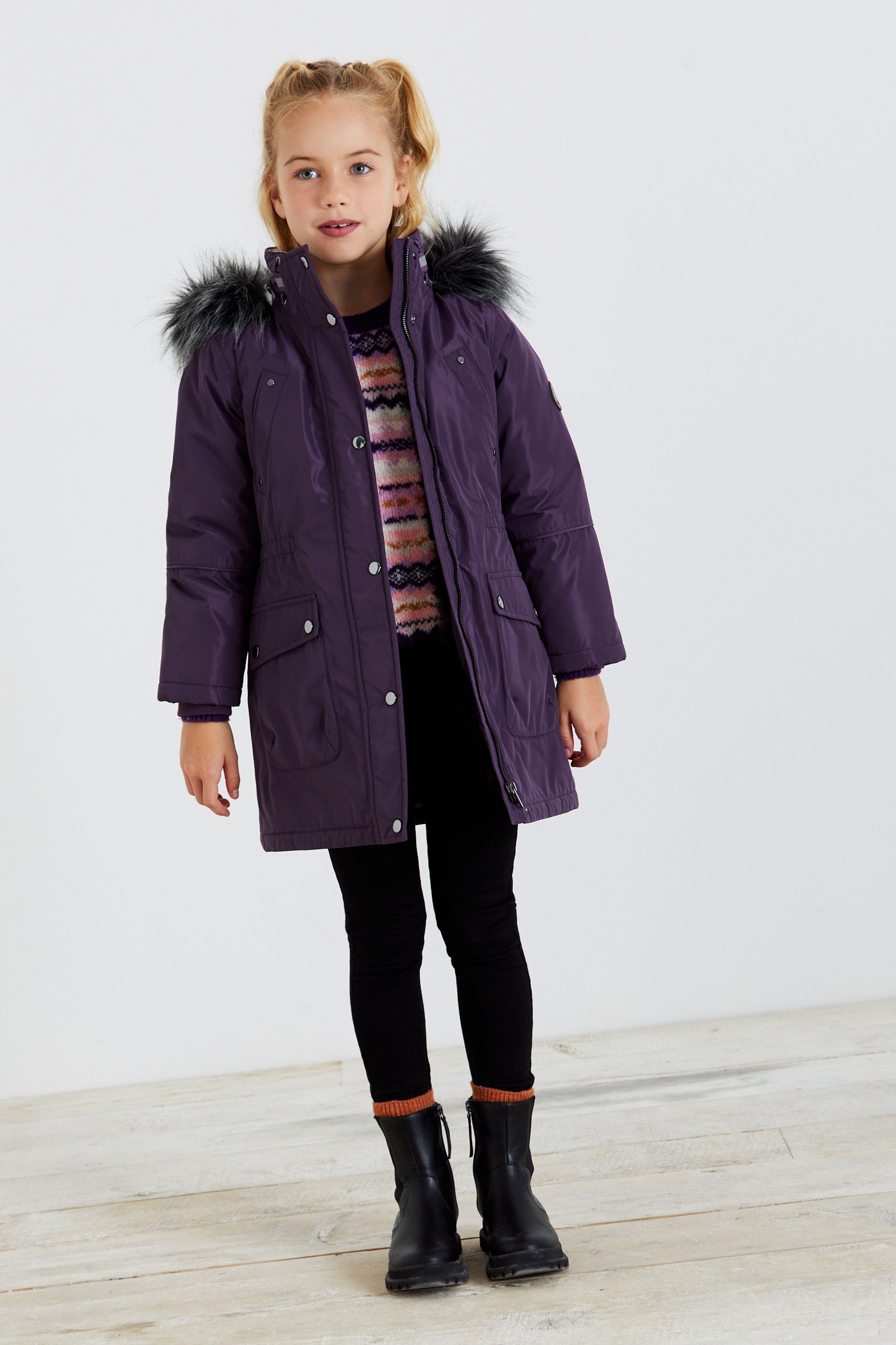 Buy Black Leather Standard Fit (F) Warm Lined Lace Up Boots from the ...