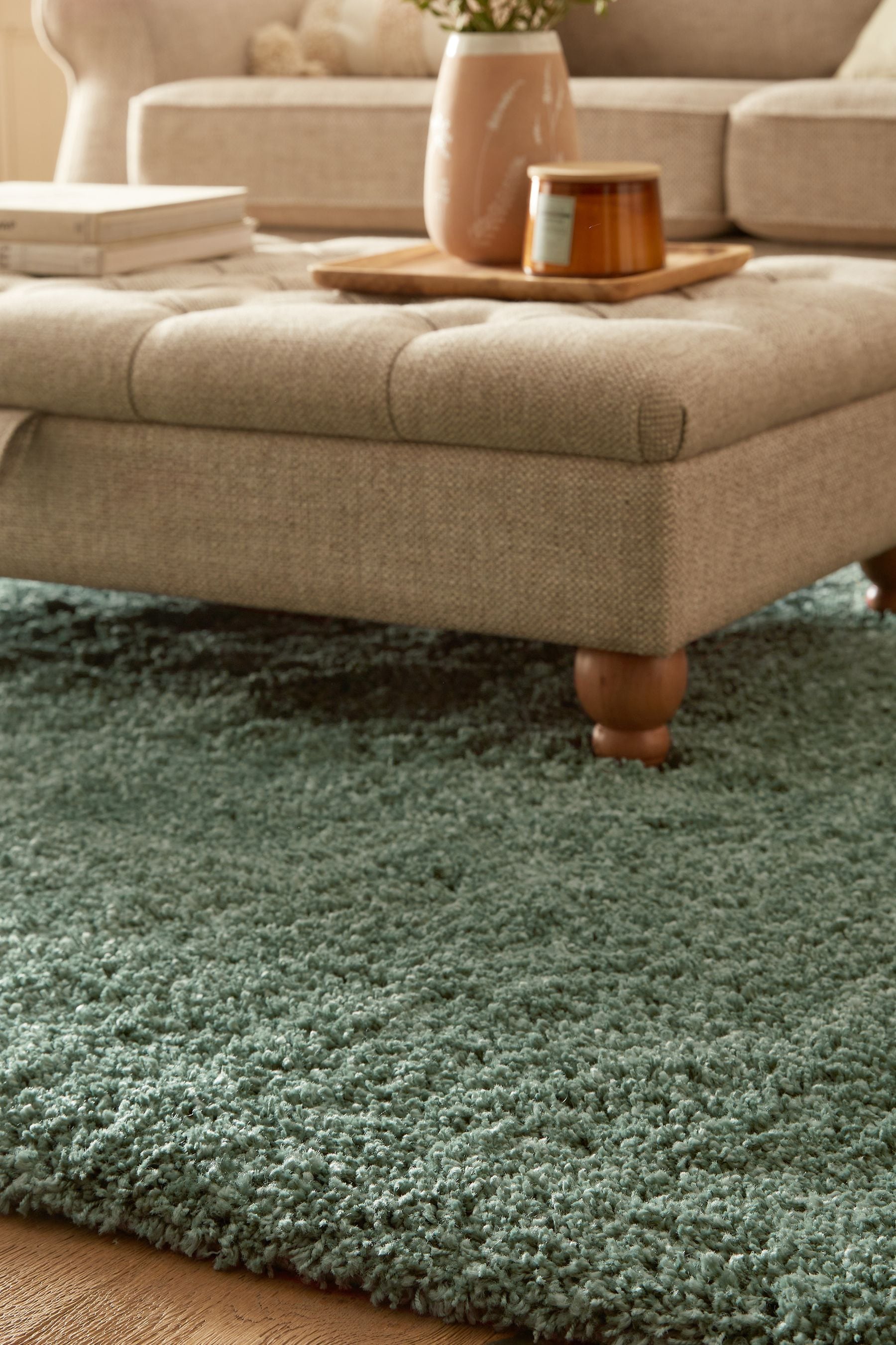 Buy Dark Green Premium Cosy Shaggy Rug from the Next UK online shop