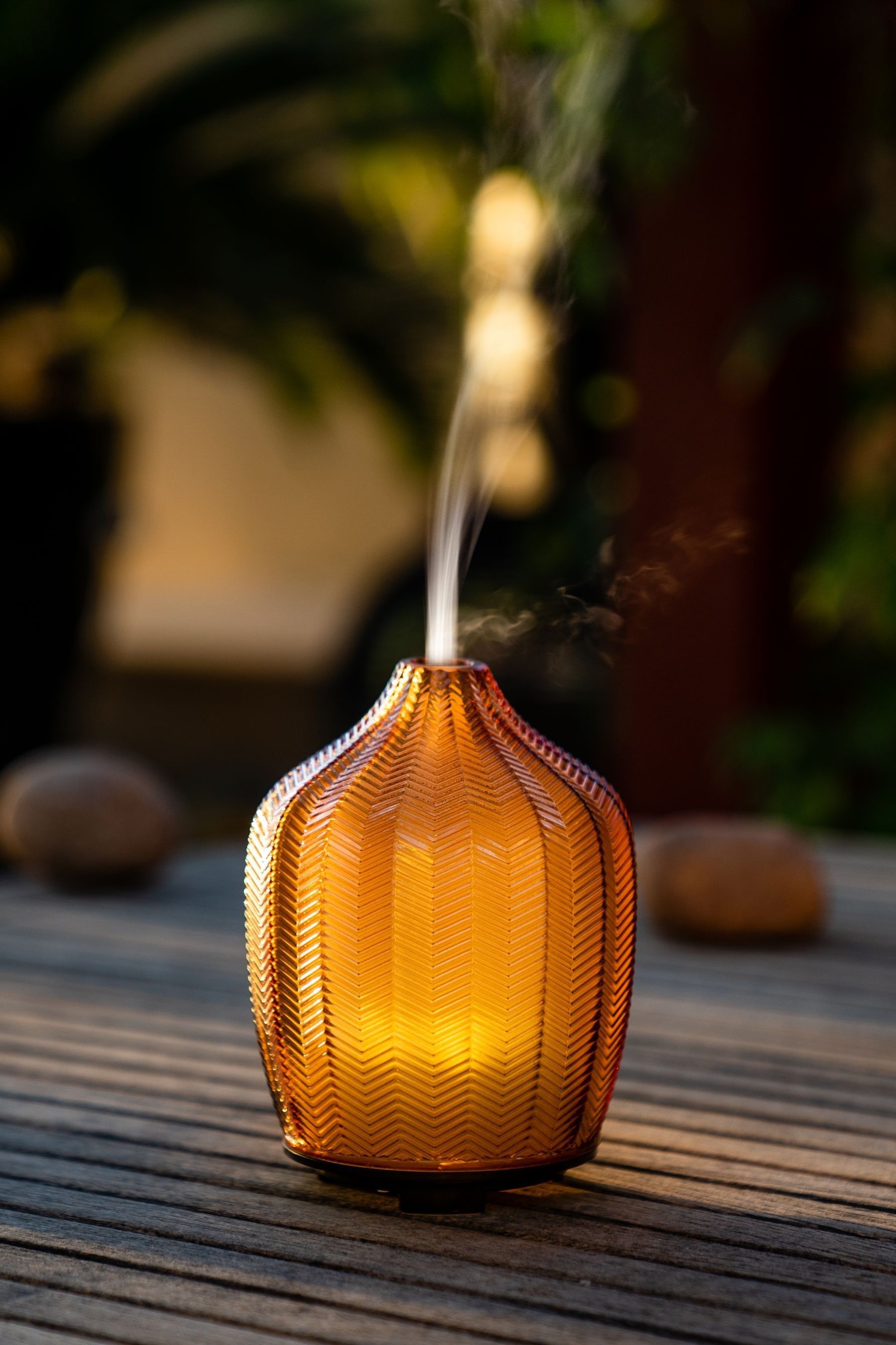 Buy Made by Zen Fern Amber Glass Aroma Electric Diffuser with Ambient ...