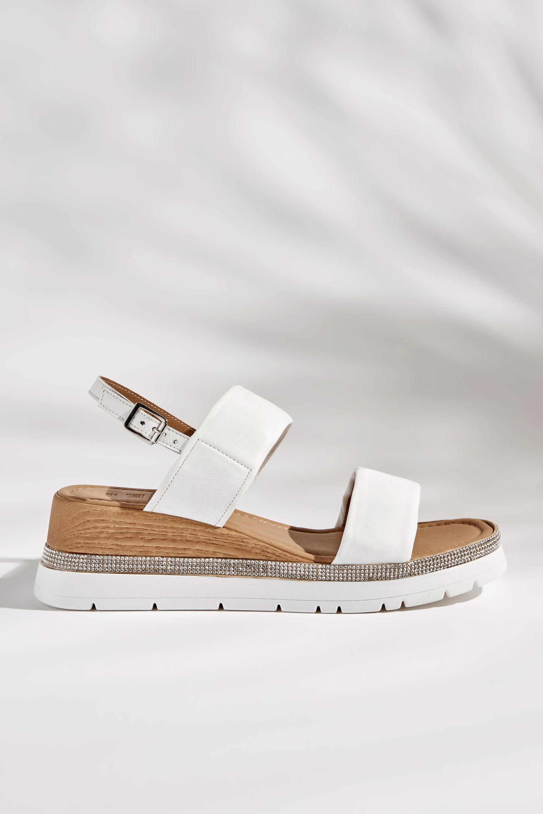 Buy White Regular/Wide Fit Forever Comfort® Leather Sport Bling Wedges ...