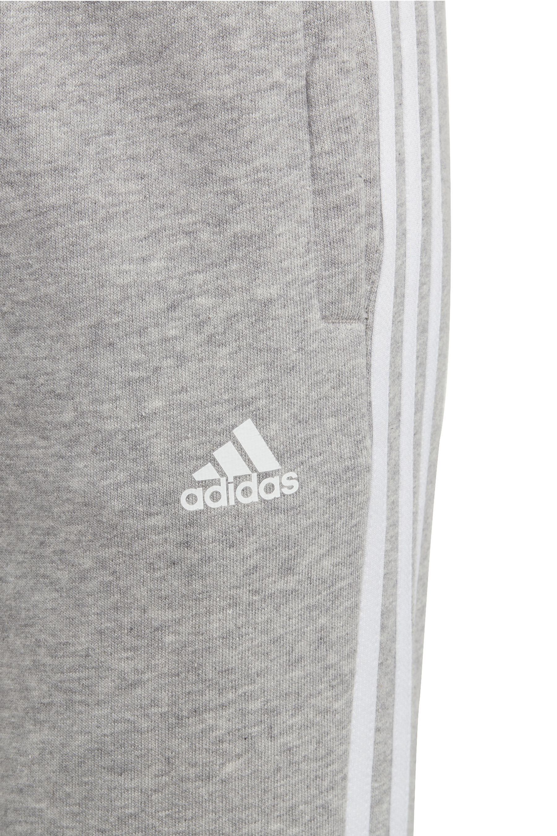 Buy adidas Grey Sportswear Essentials 3-Stripes Fleece Joggers from the ...