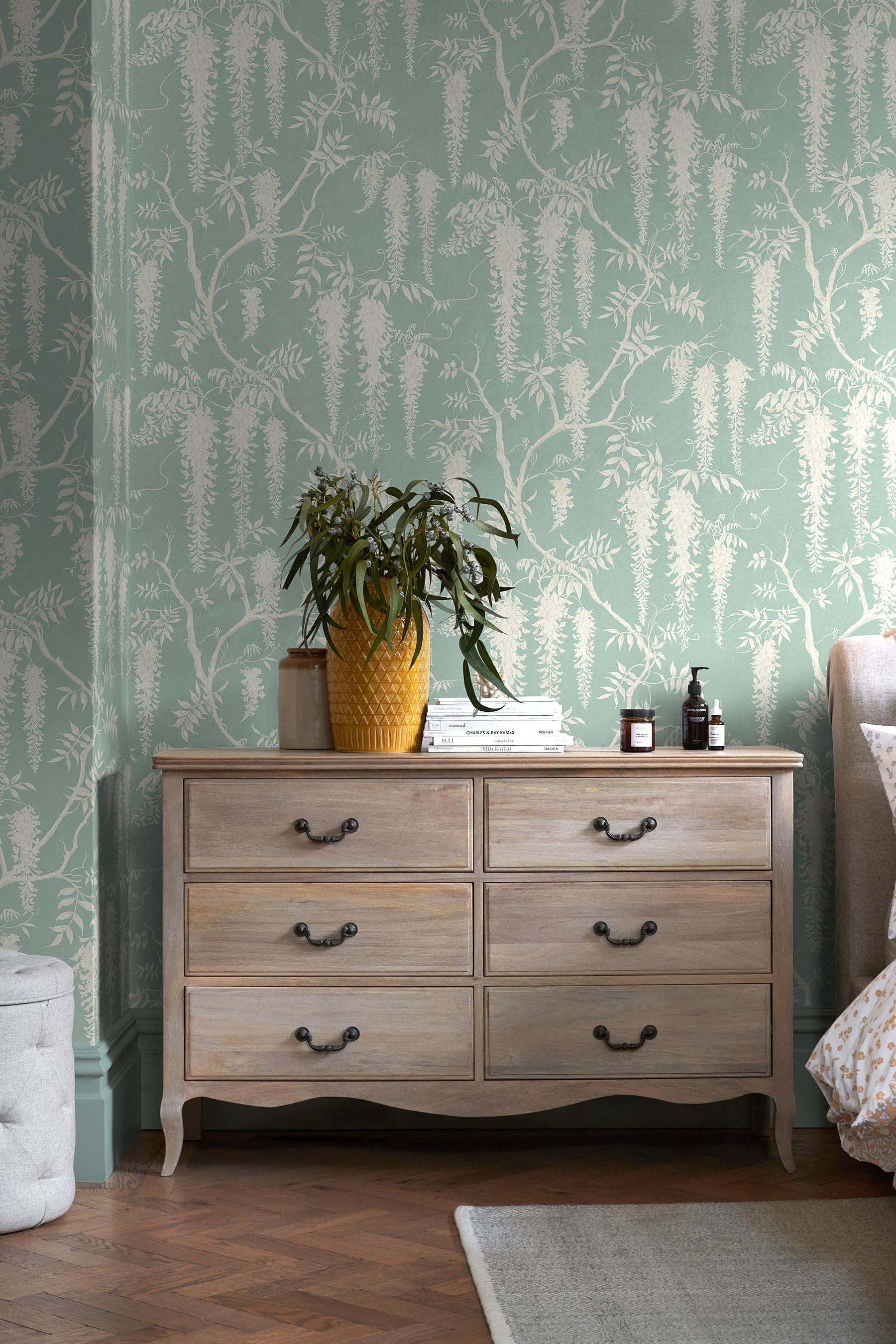 Buy Blue Statement Leaves 10M Wallpaper from the Next UK online shop