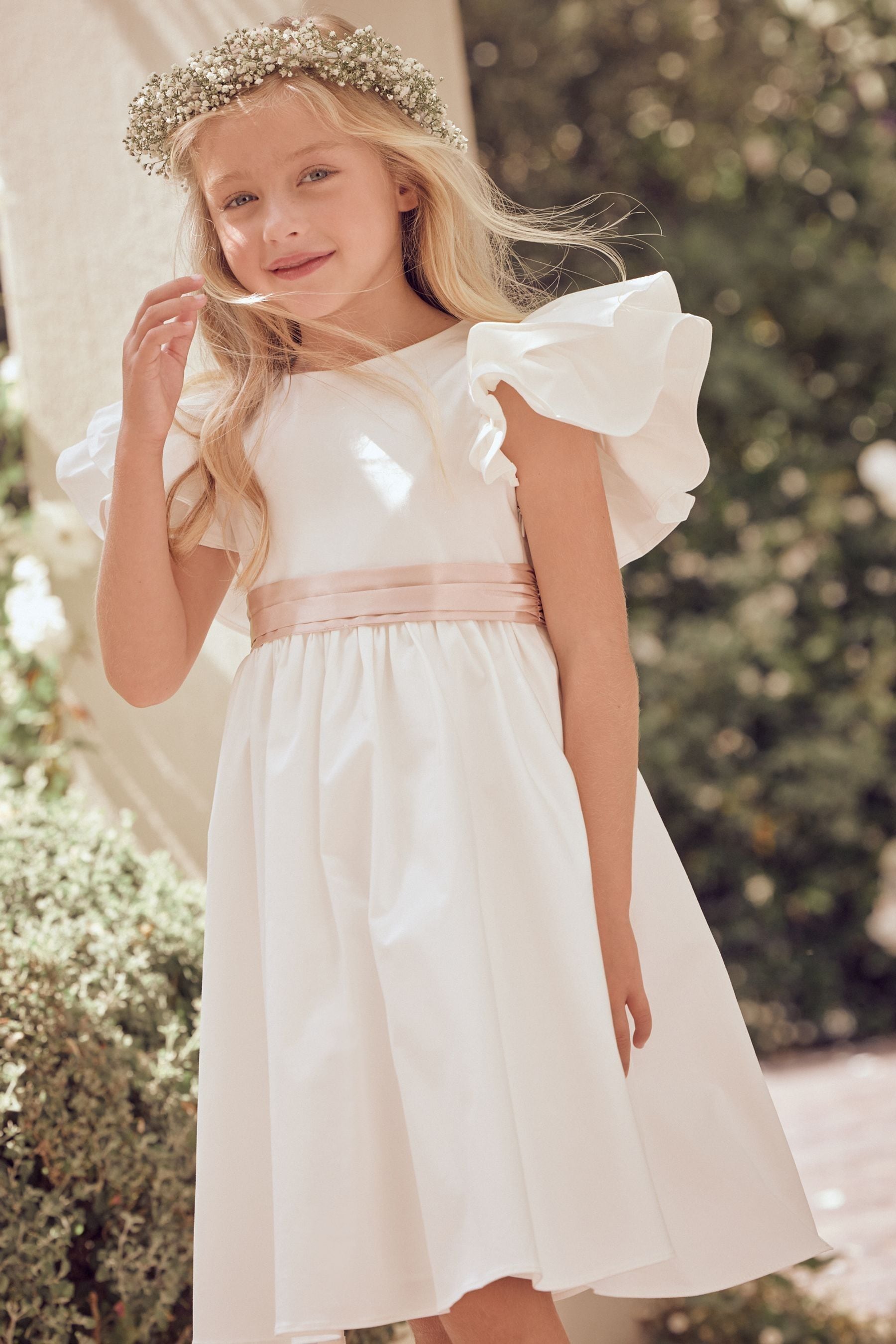 Buy Angel & Rocket Angel & Rocket Sylvie Taffeta Ruffle Bow Flower Girl ...