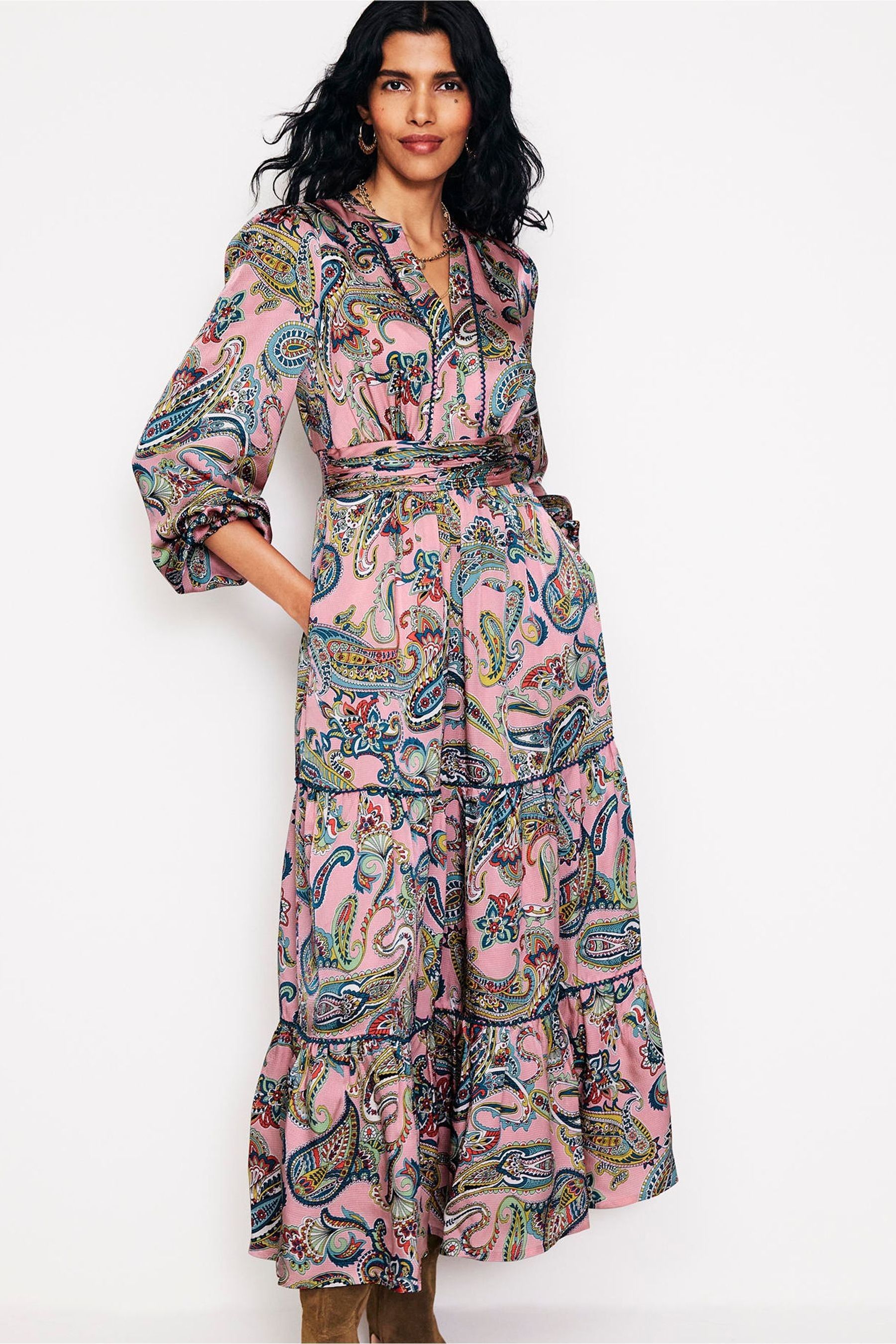 Buy Boden Pink Pippa Satin Maxi Dress from the Next UK online shop