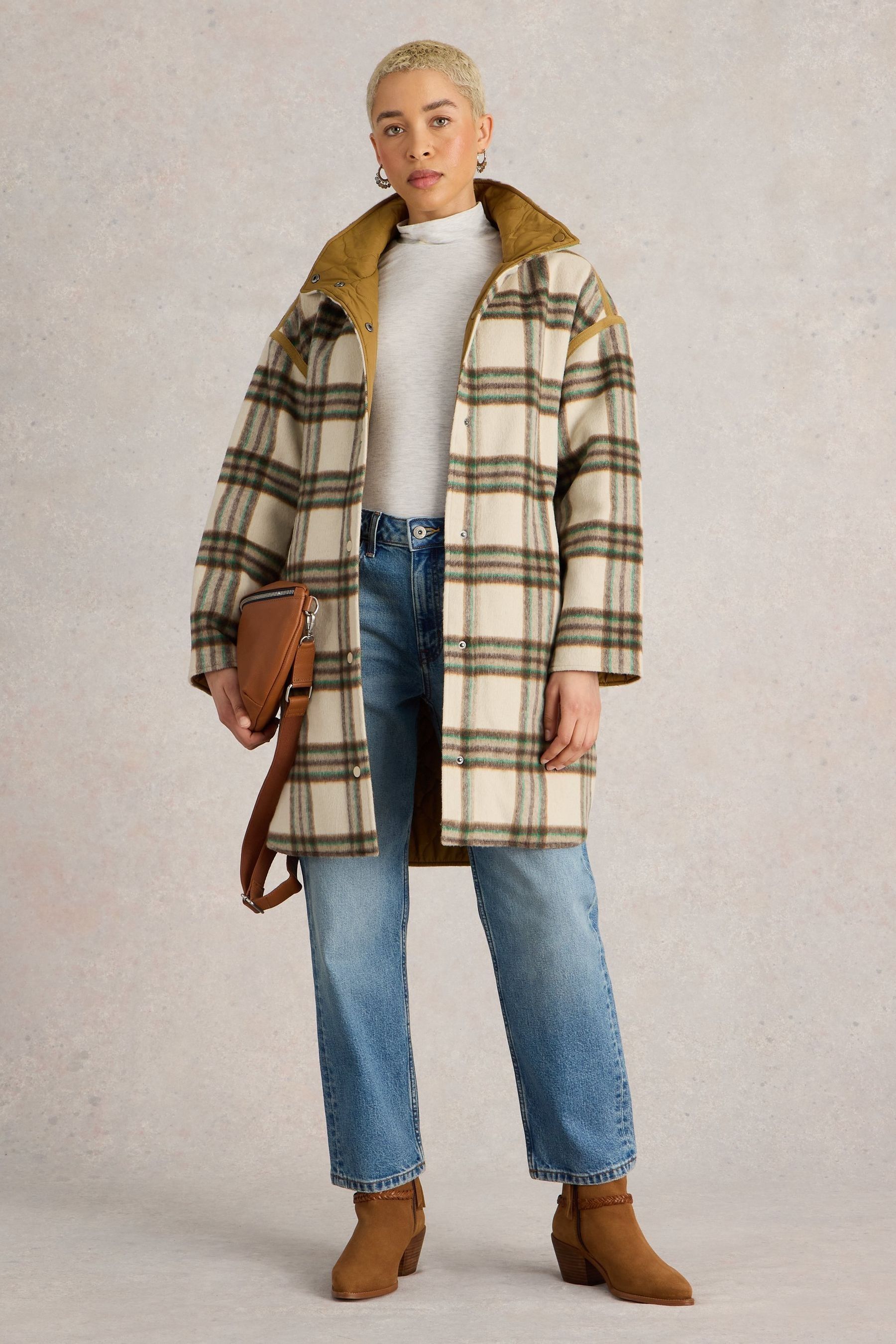 Buy White Stuff White Marlowe Reversible Check Coat from the Next UK ...