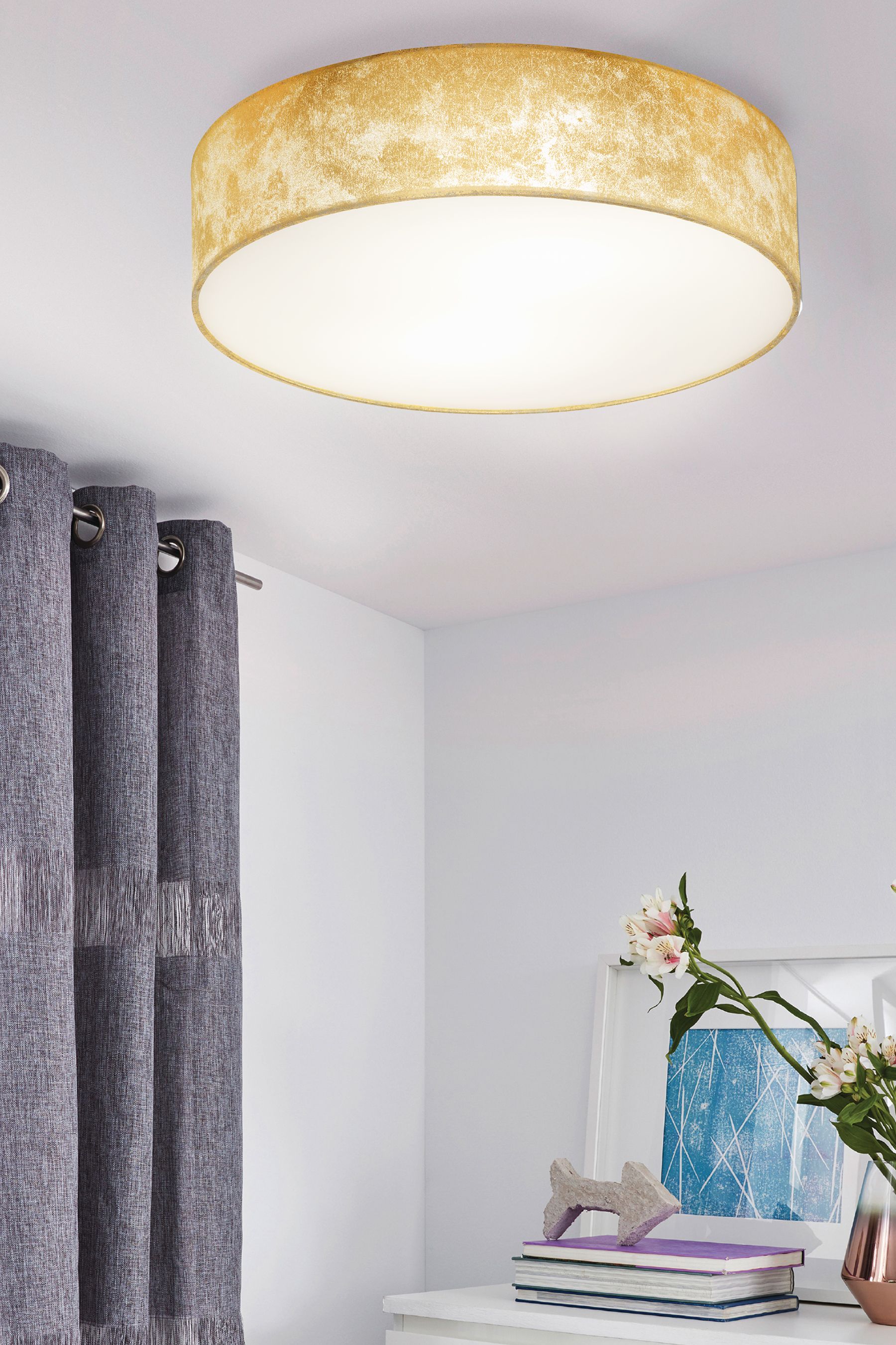 Buy Eglo Gold Viserbella 1 Fabric Ceiling Light from the Next UK online ...