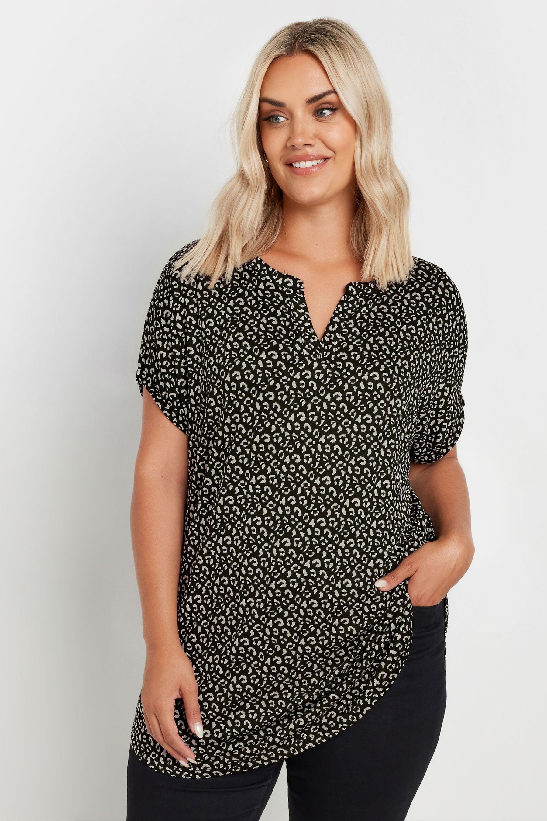 Buy Yours Curve Black Notch Neck Top from the Next UK online shop