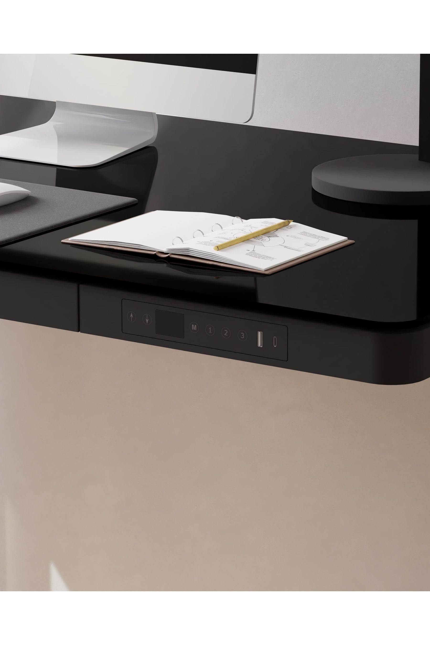 Buy Koble Black Juno Height adjustable Smart Desk from the Next UK ...