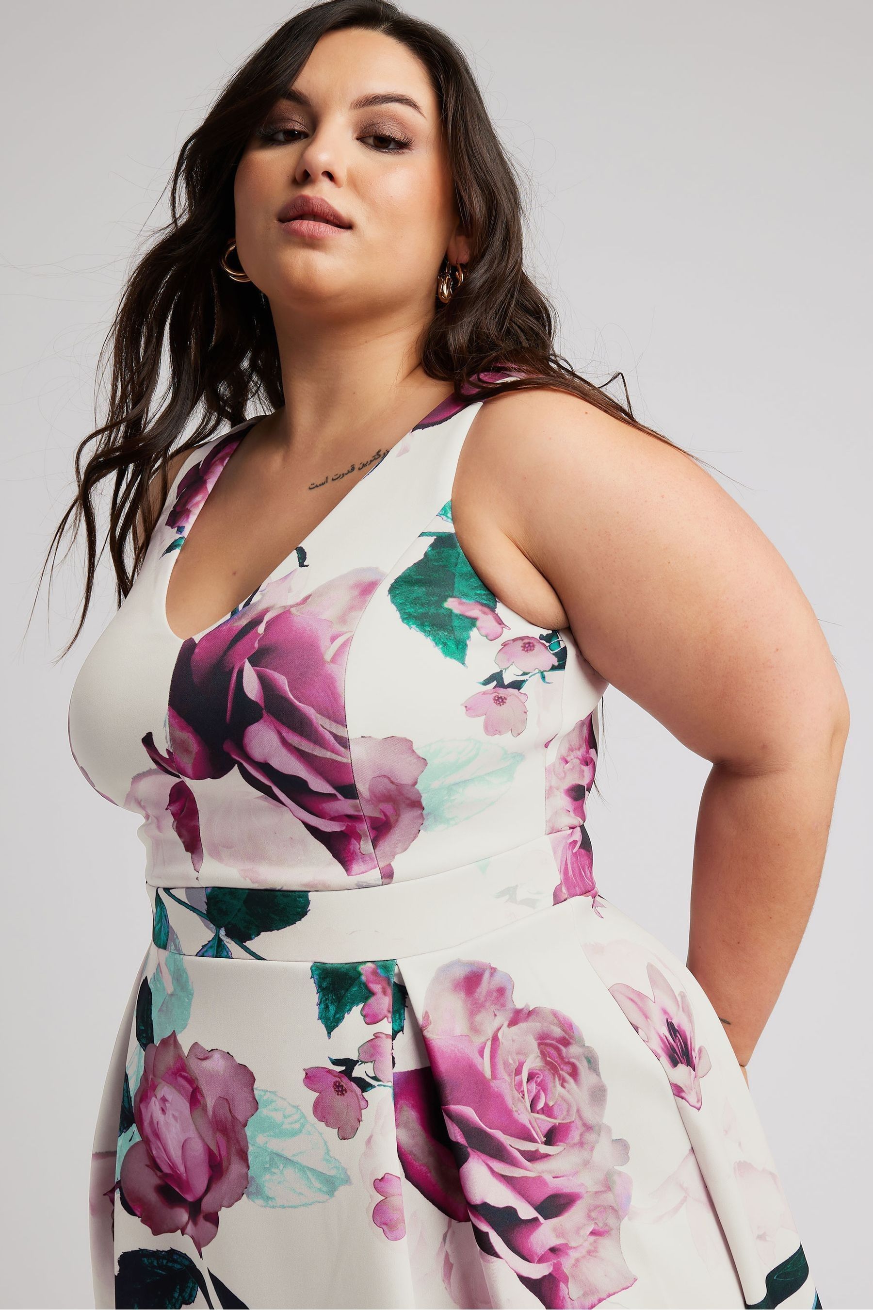Buy Yours Curve Pink London V-Neck Pleated Dress from the Next UK ...