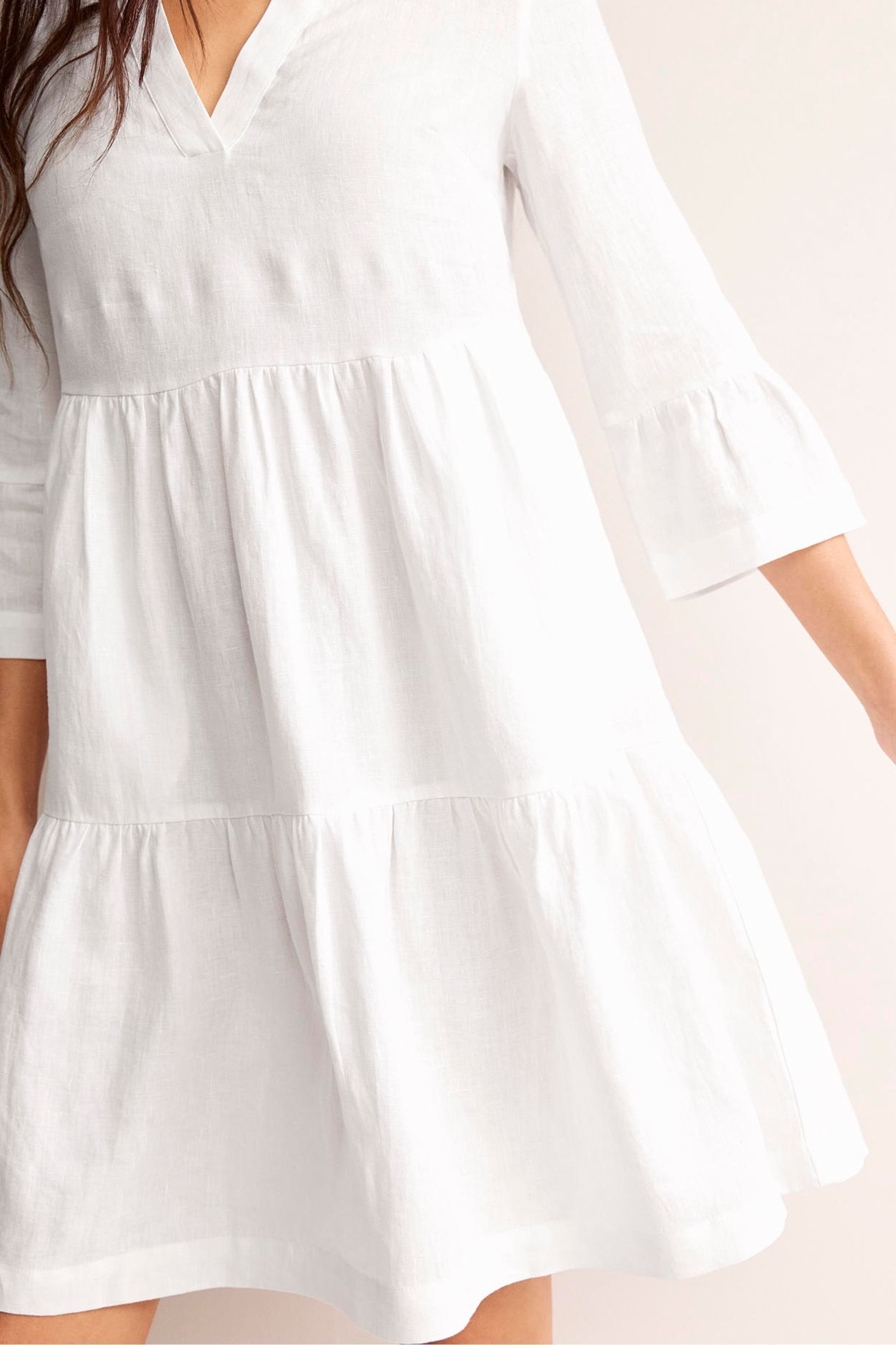 Buy Boden White Sophia Linen Short Dress from the Next UK online shop