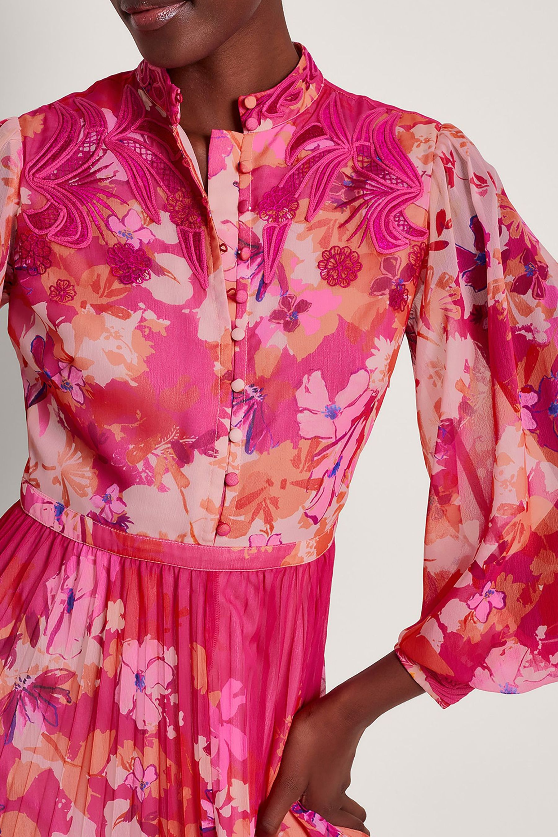 Buy Monsoon Pink Floryn Floral Shirt Dress from Next Saudi Arabia