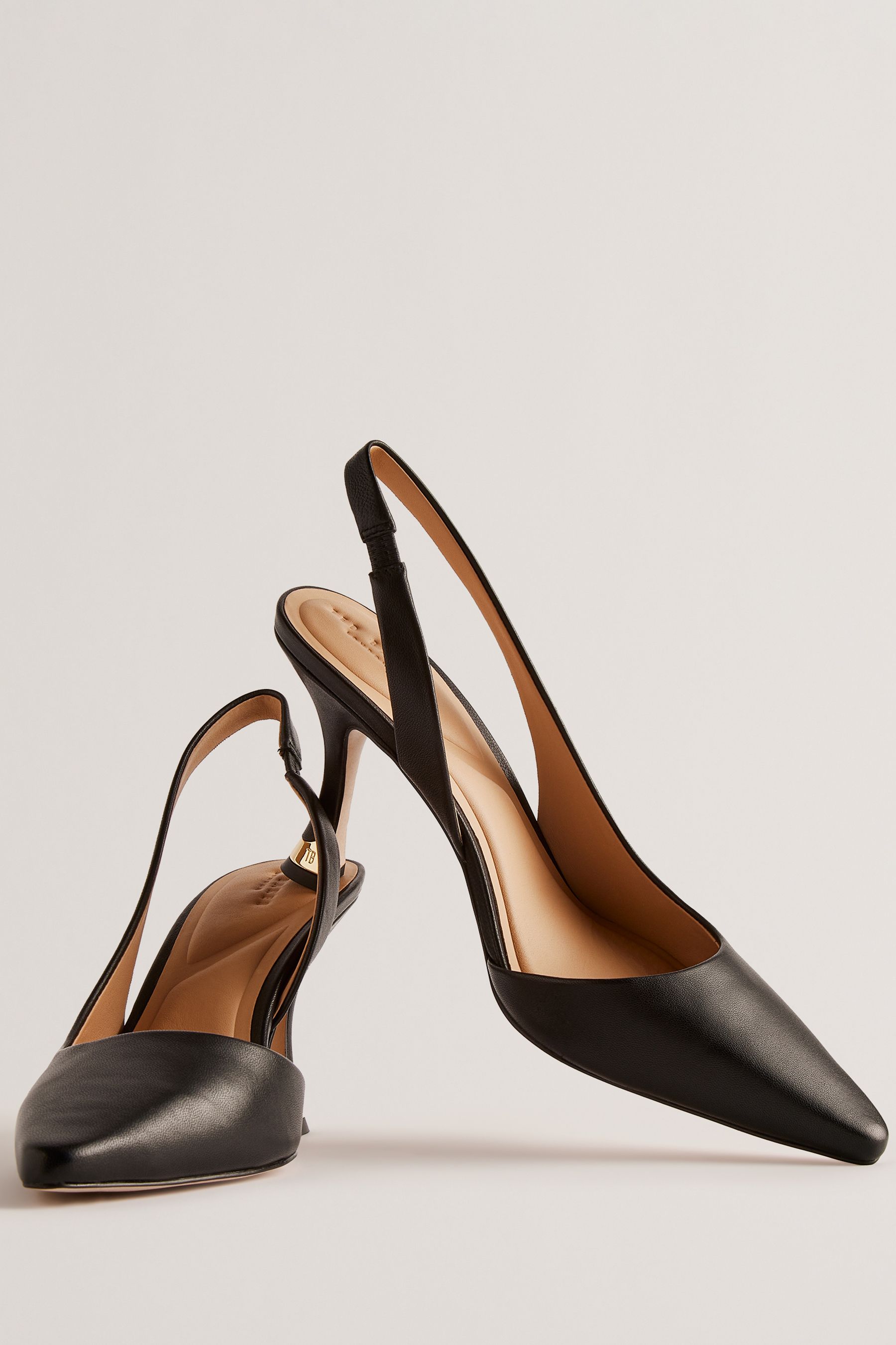 Buy Ted Baker Black Ariii High Heeled Slingback Pumps With Hardware ...