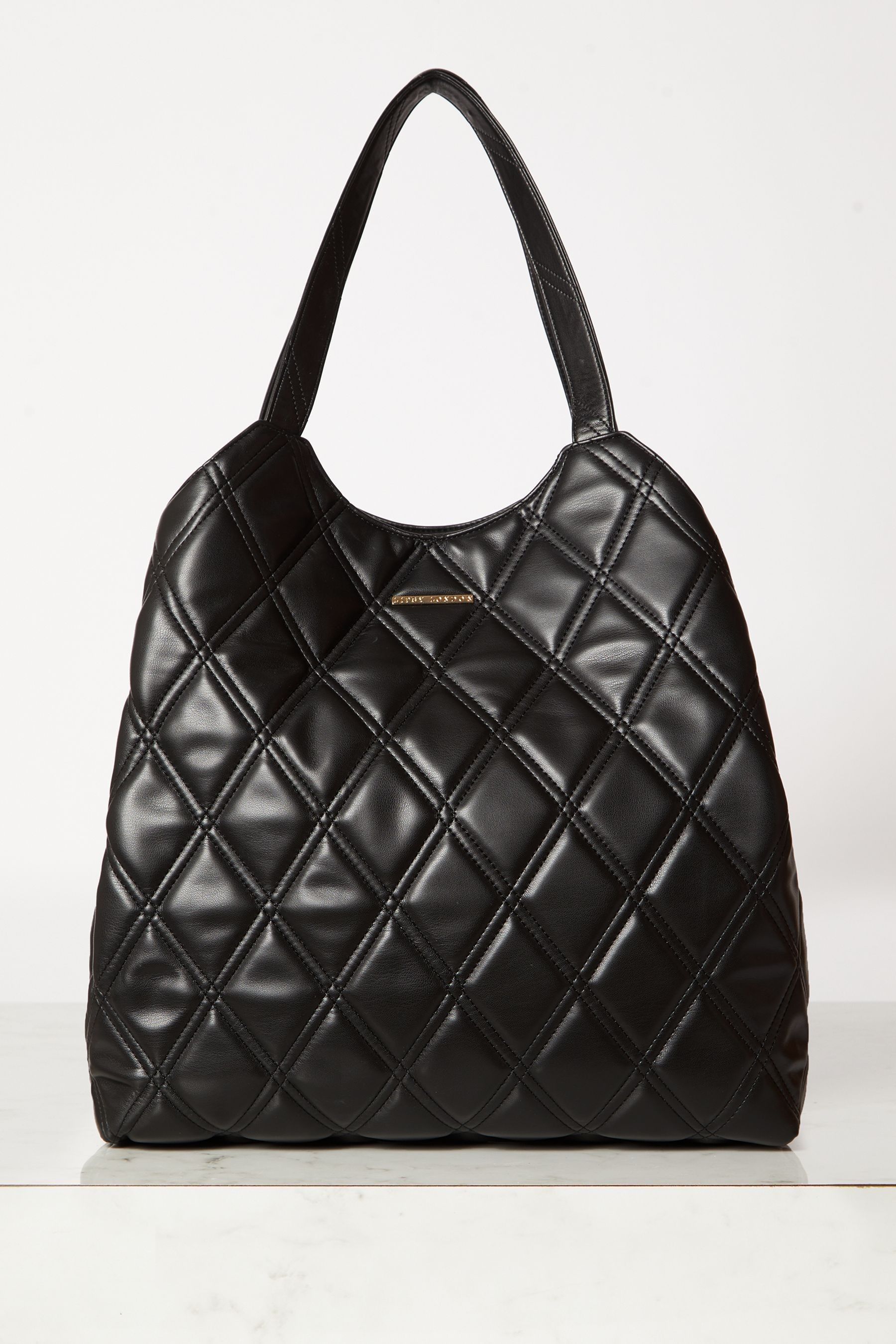 Buy Lipsy Black Faux Leather Quilted Slouch Tote Bag from the Next UK ...