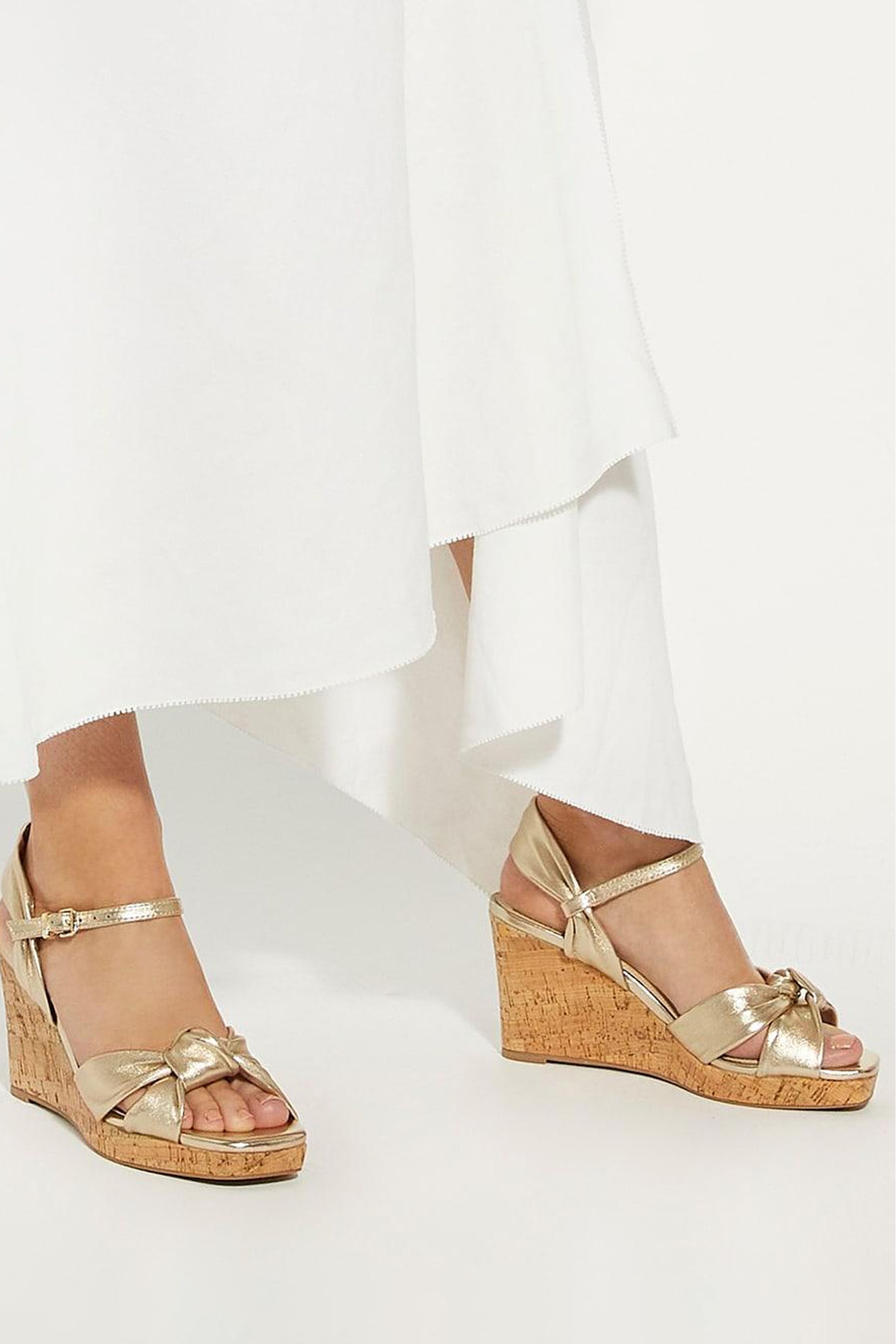 Buy Dune London Gold Kaino Knotted Wedges from the Next UK online shop
