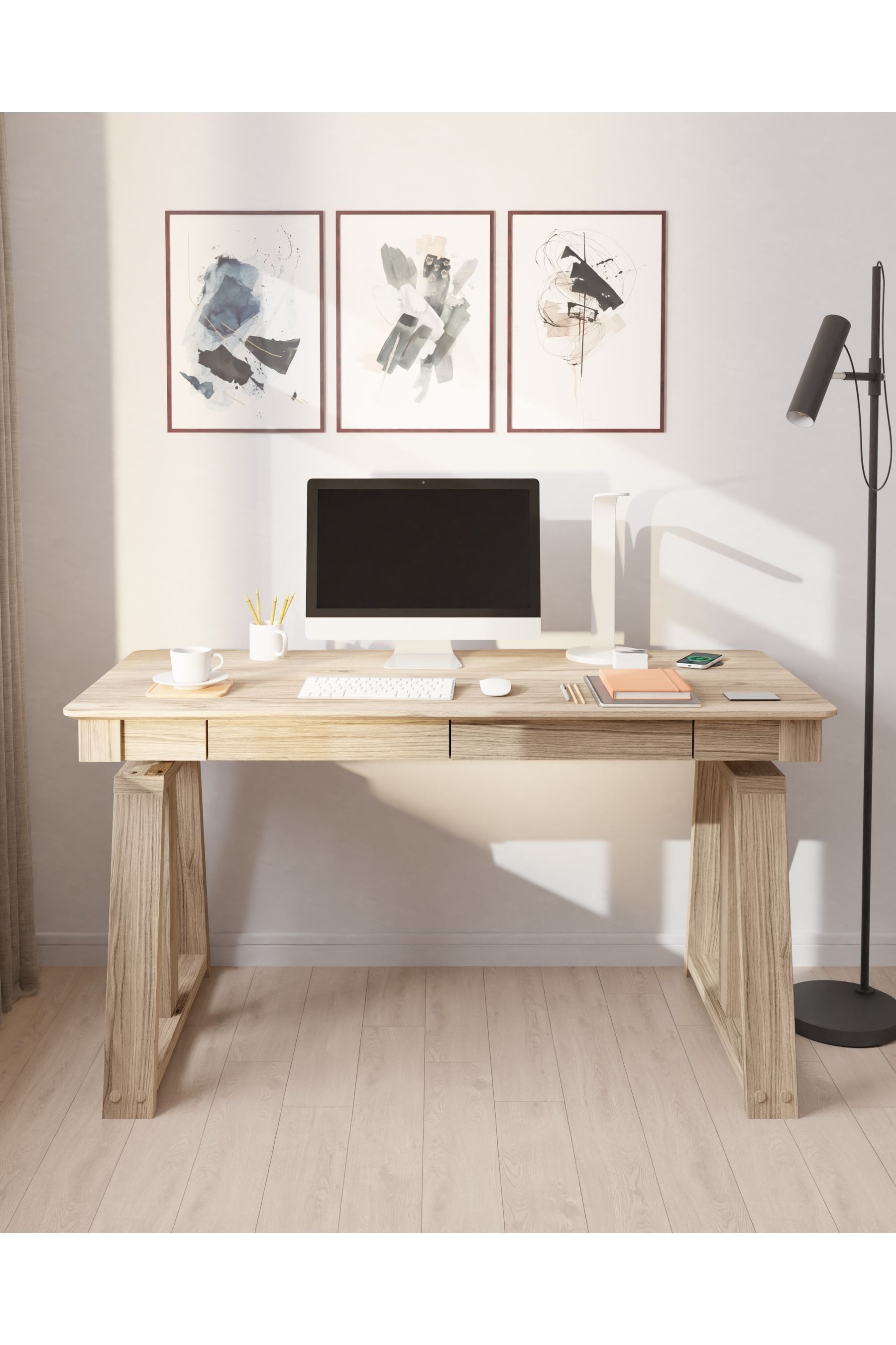 Buy Koble Natural Nora Height Adjustable Smart Desk from the Next UK ...