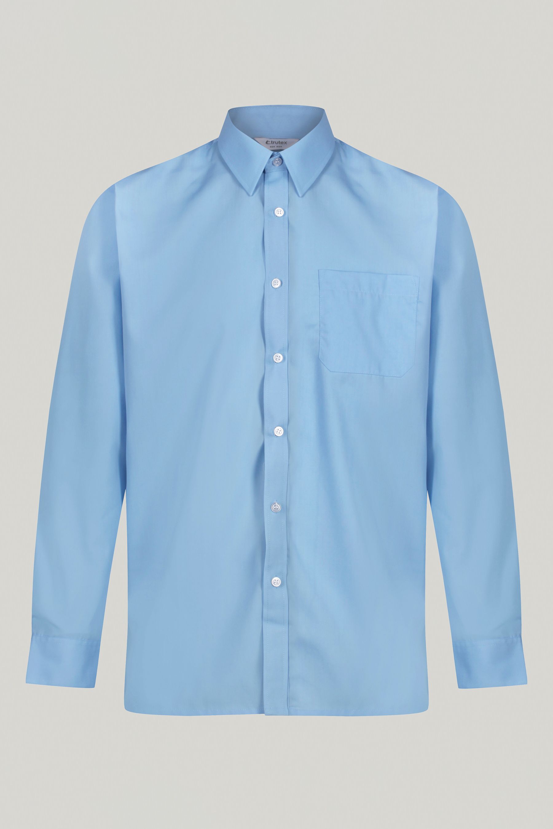 Buy Trutex Blue Regular Fit Long Sleeve 2 Pack School Shirts from the ...