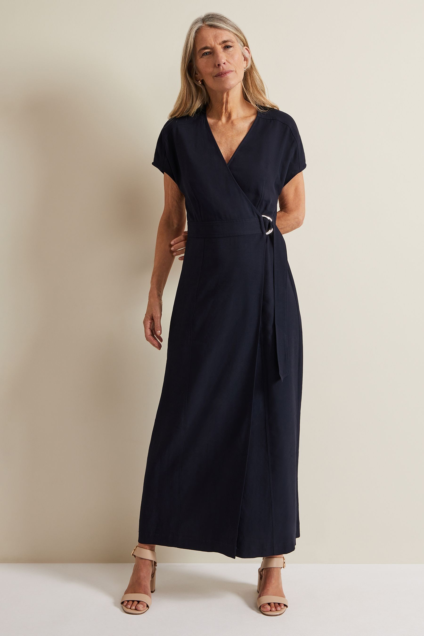 Buy Phase Eight Blue Liv Wrap Midi Dress from the Next UK online shop